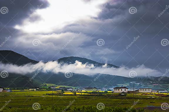 Chinese rural scenery stock image. Image of green, away - 7062317