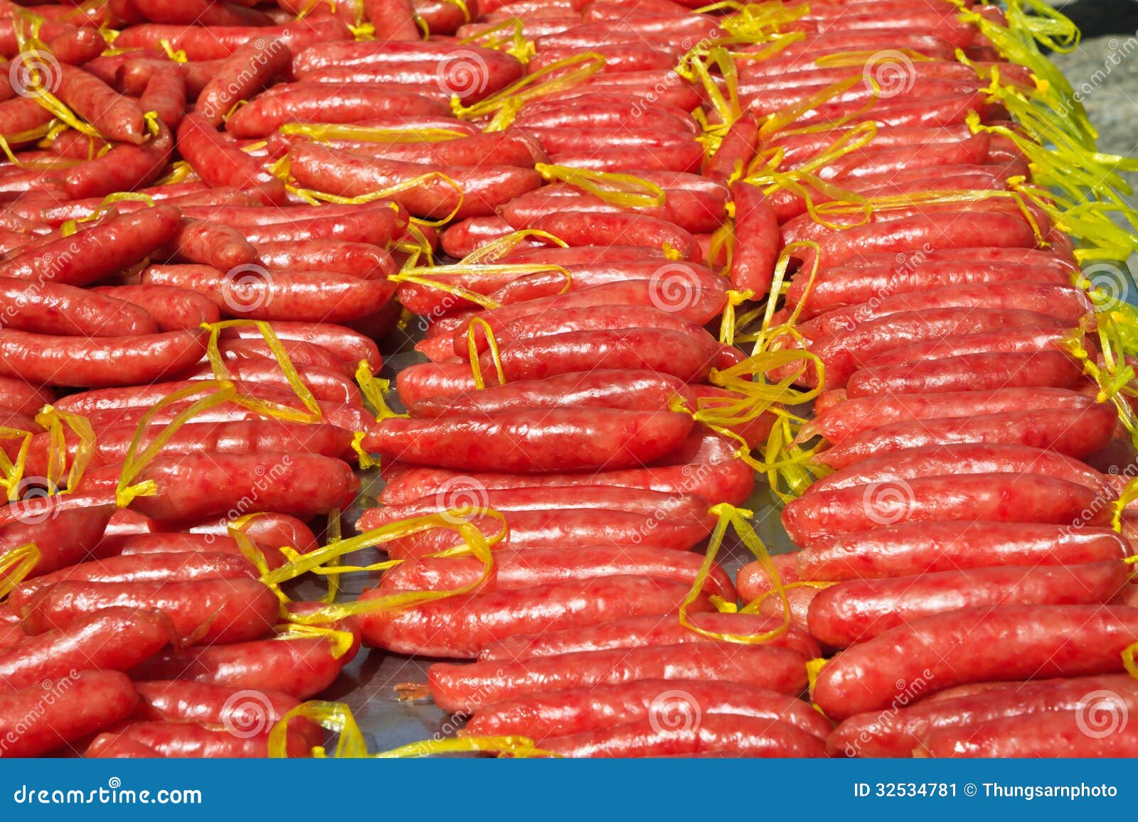 Chinese Sausage are Drying on Sunlight Stock Image - Image of food ...