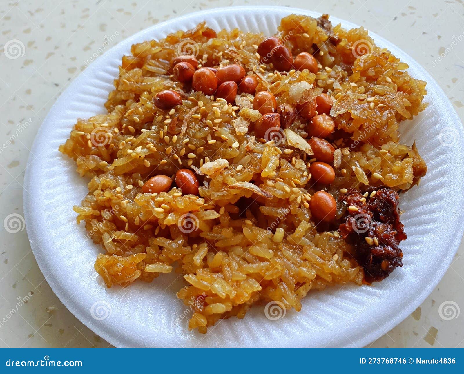 Chinese Savoury Glutinous Rice Stock Photo - Image of spices, nuts ...