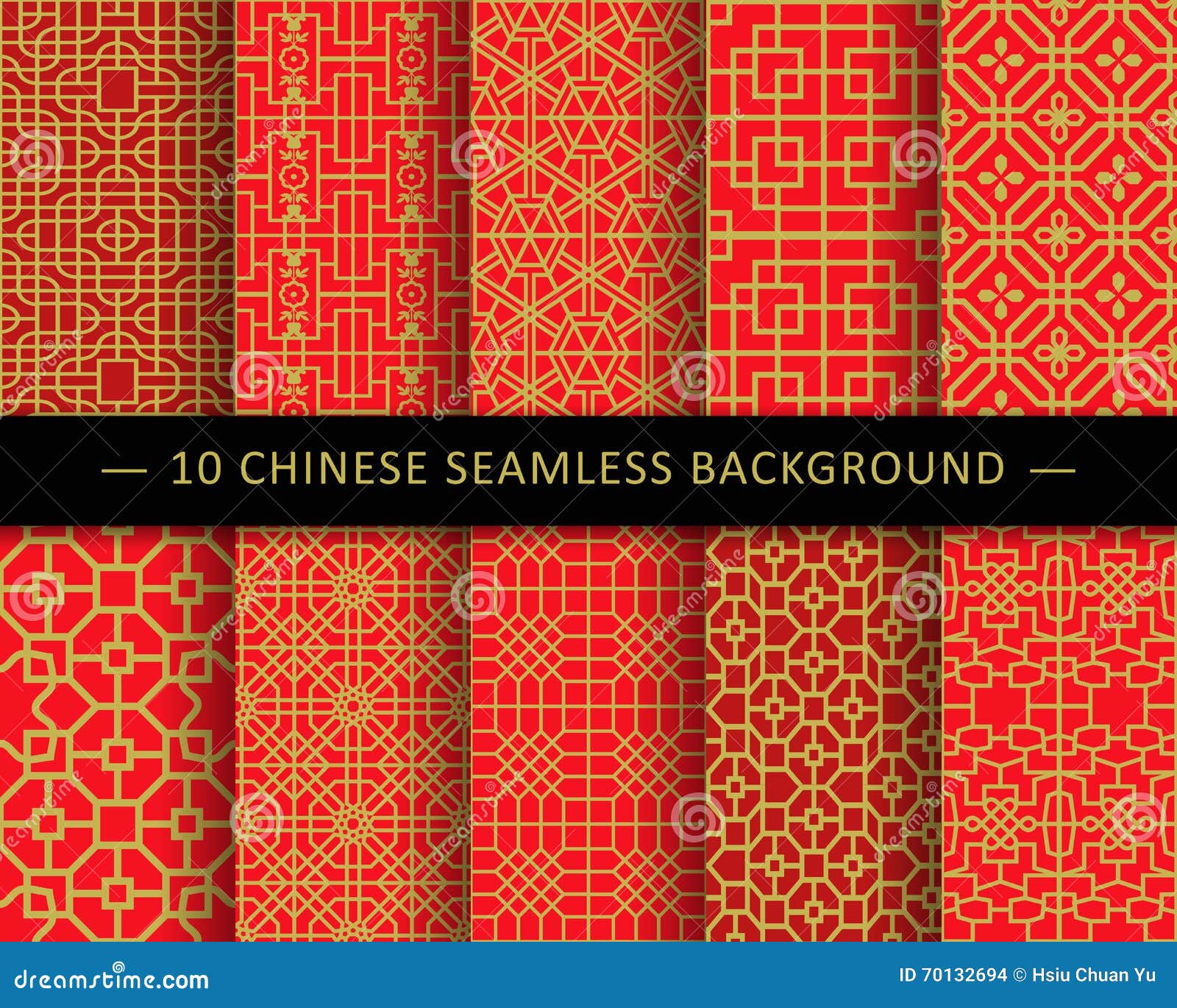 Chinese Seamless Background Pattern Collection 08 Stock Vector ...