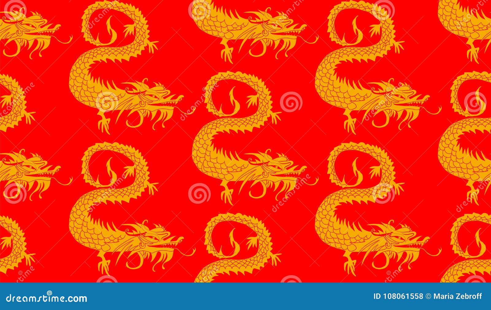 Seamless Dragons Pattern Vector Illustration | CartoonDealer.com #108008700