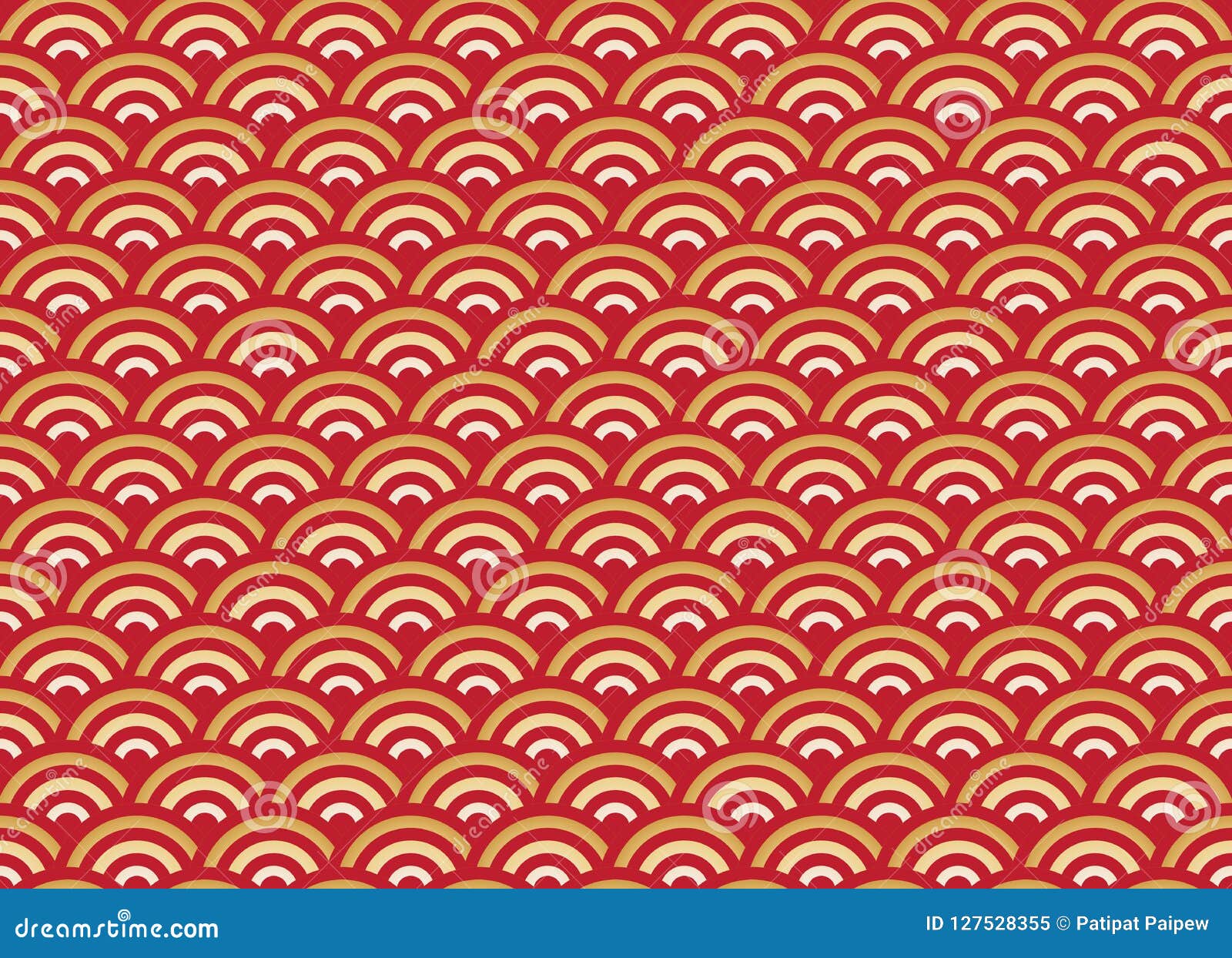 Chinese Seamless Pattern Gold and Red Wave Stock Illustration ...