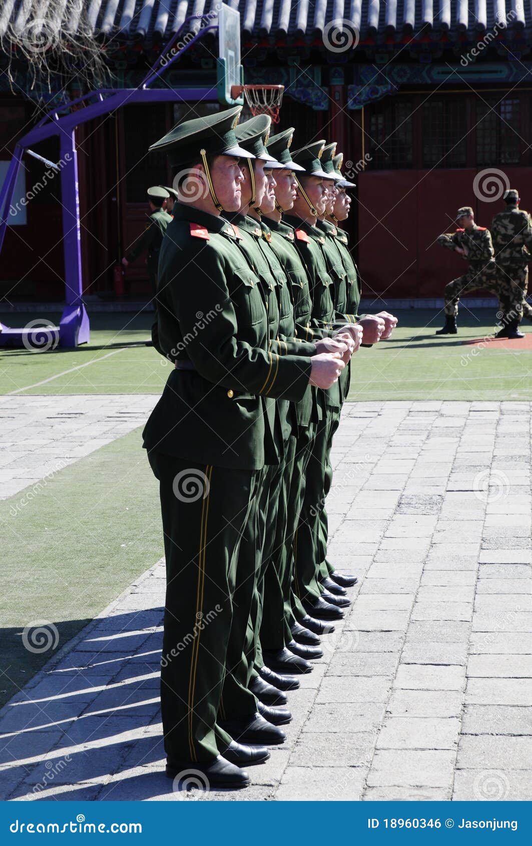 Chinese Soldier Around China`s Great Hall Of The People At Tiananmen ...
