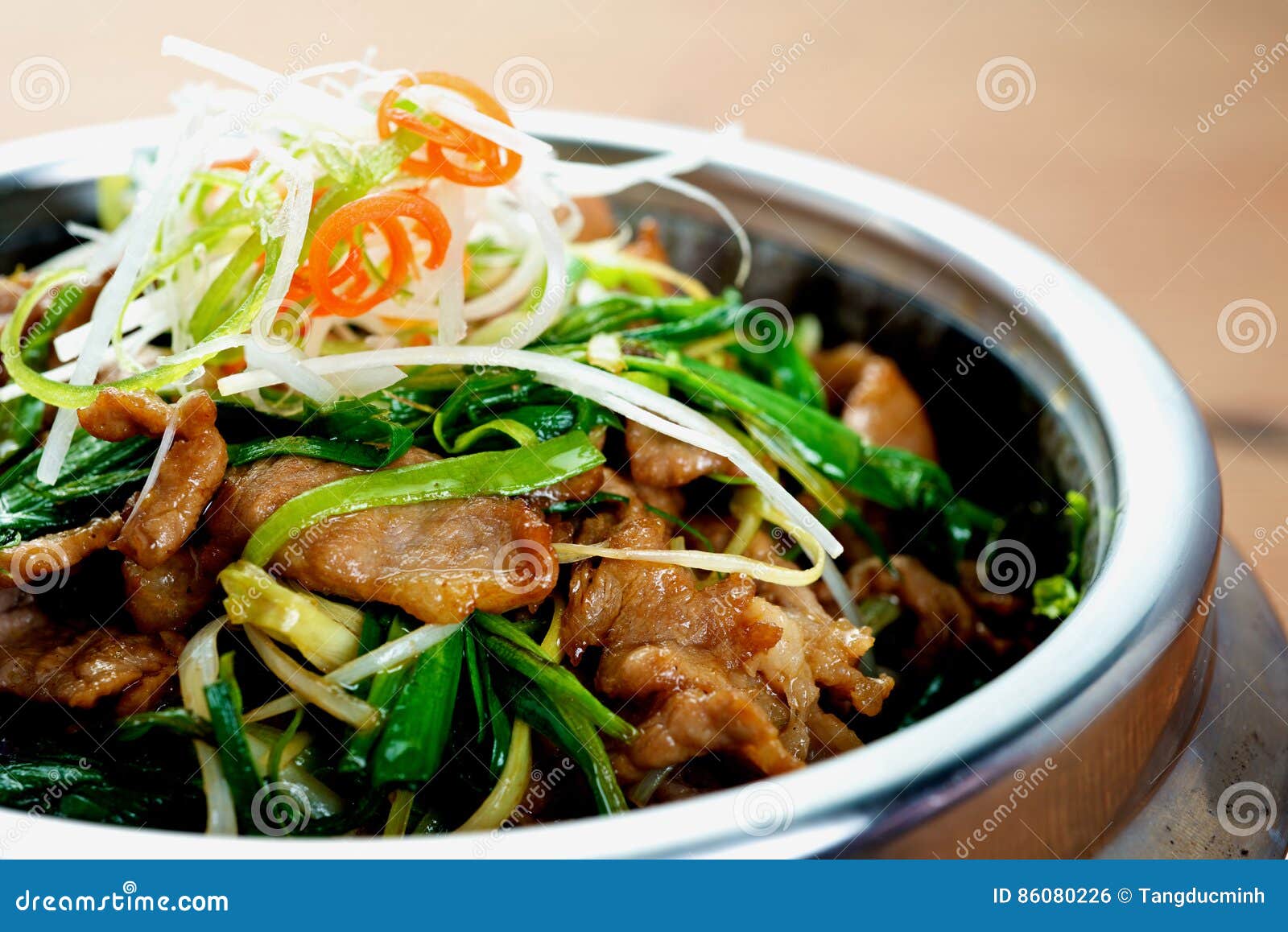 Chinese Spring Onion Beef stock photo. Image of onion - 86080226