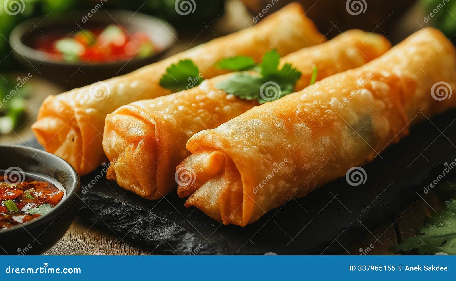 Chinese Spring Rolls, Crispy Fried Appetizer, Traditional Chinese Dish ...