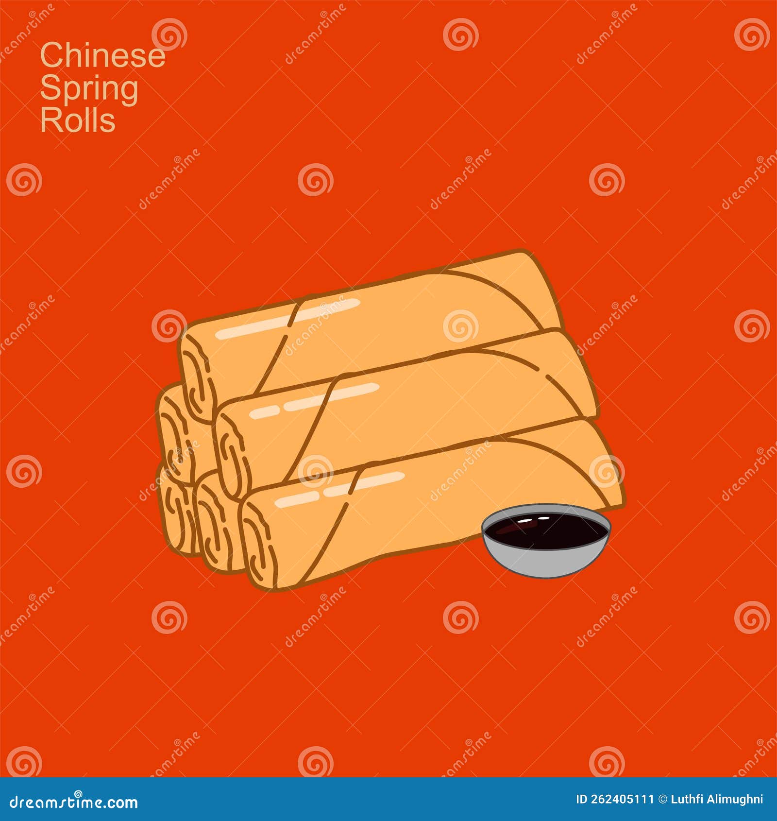 Chinese Spring Rolls Illustration Vector Stock Stock Vector ...