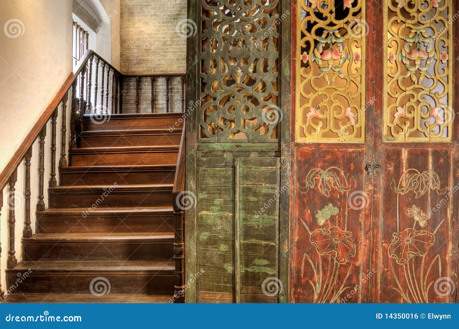 Chinese stair stock photo. Image of floor, residence - 14350016