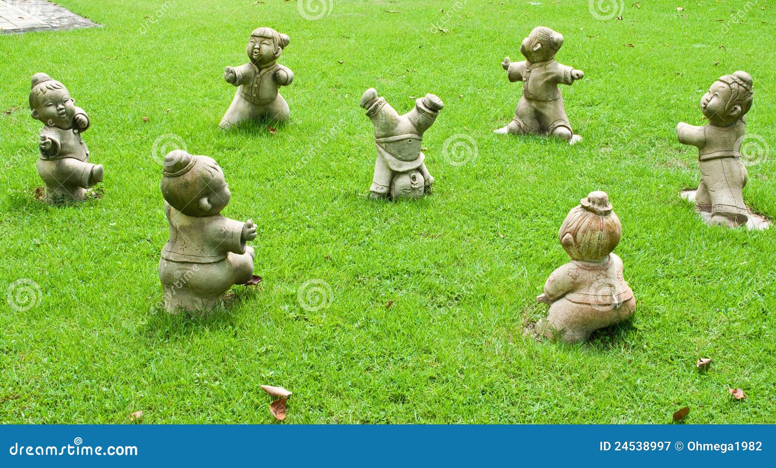 Chinese Statue on the Grass Field. Stock Image - Image of asia ...