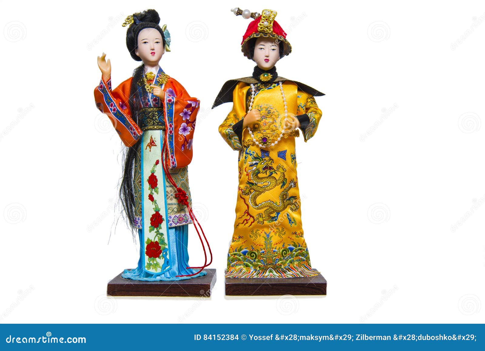 Chinese Statues in National Costume Stock Photo - Image of background ...