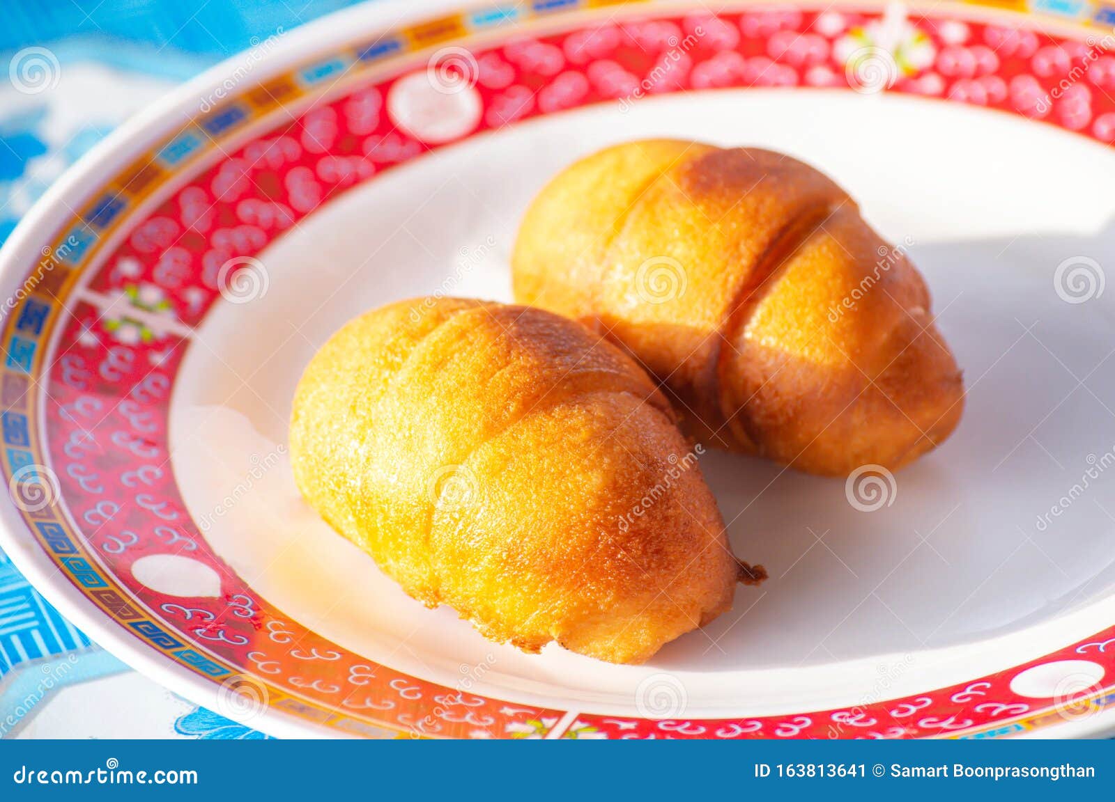 Chinese Steamed Bun or Mantou in a Plate on the Table Stock Image ...