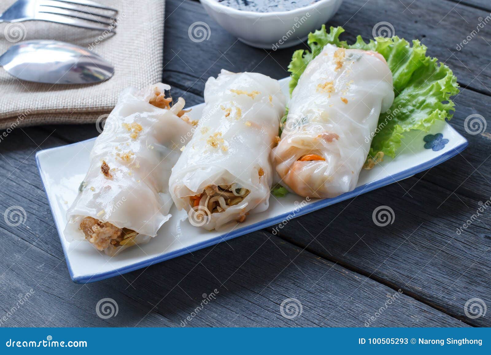 Chinese Steamed Rice Noodle Rolls Stock Image - Image of kong, steamed ...