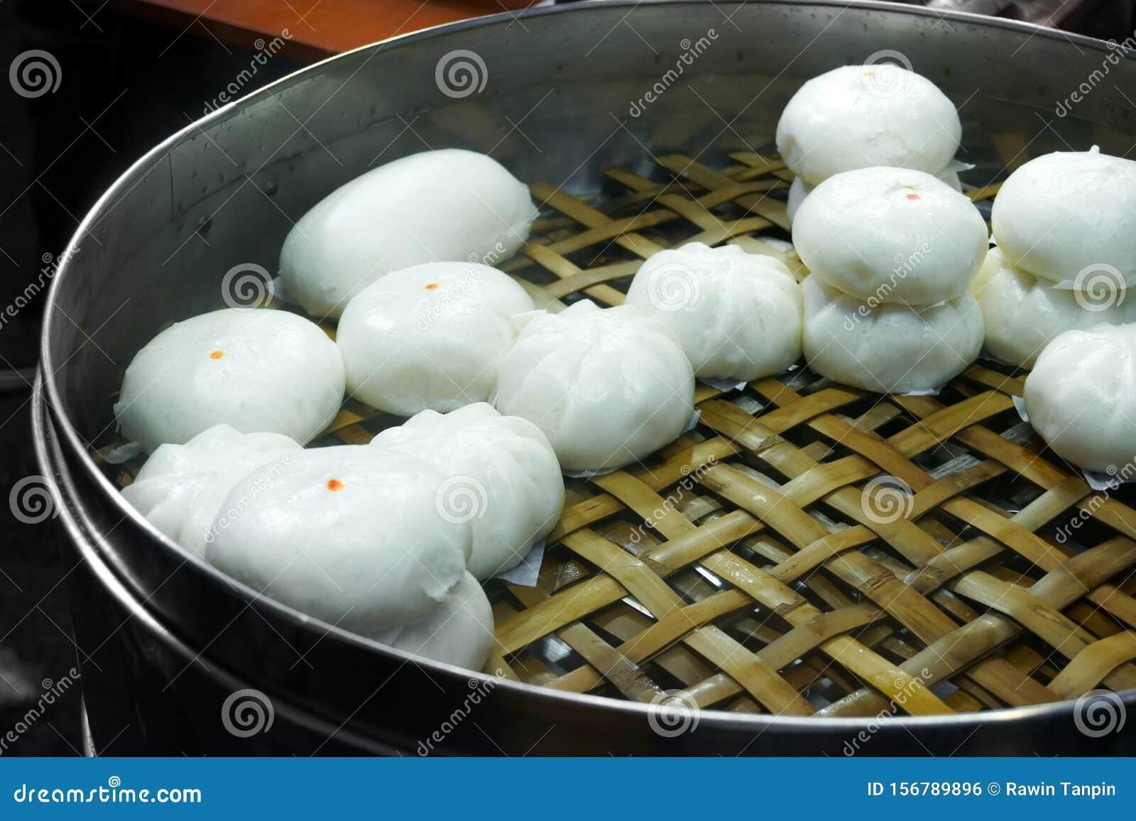 Chinese Steamed Stuff Bun in the Bamboo Streamer Stock Photo - Image of ...