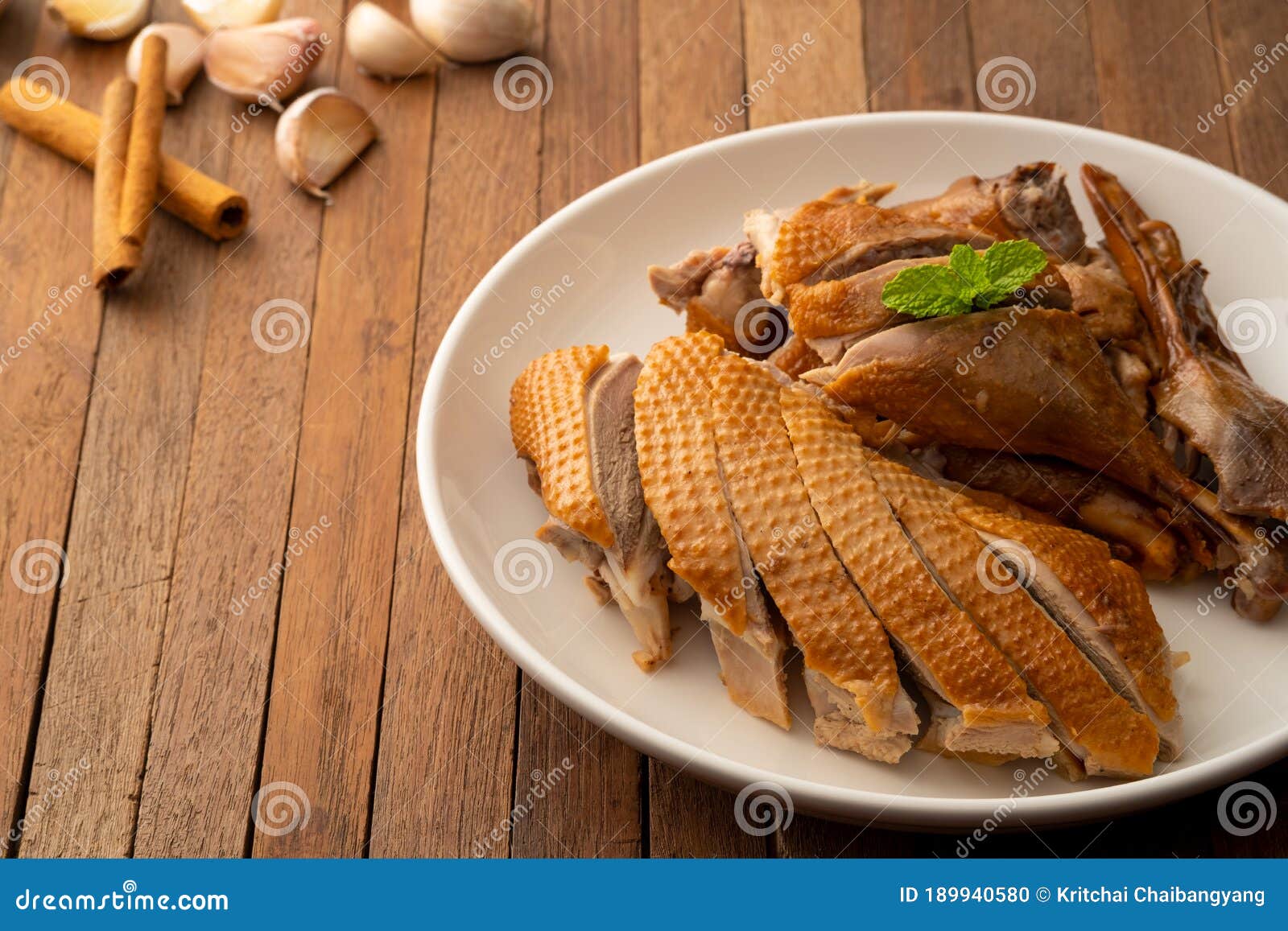 Chinese Stewed Duck in the White Plate Stock Photo - Image of asia ...