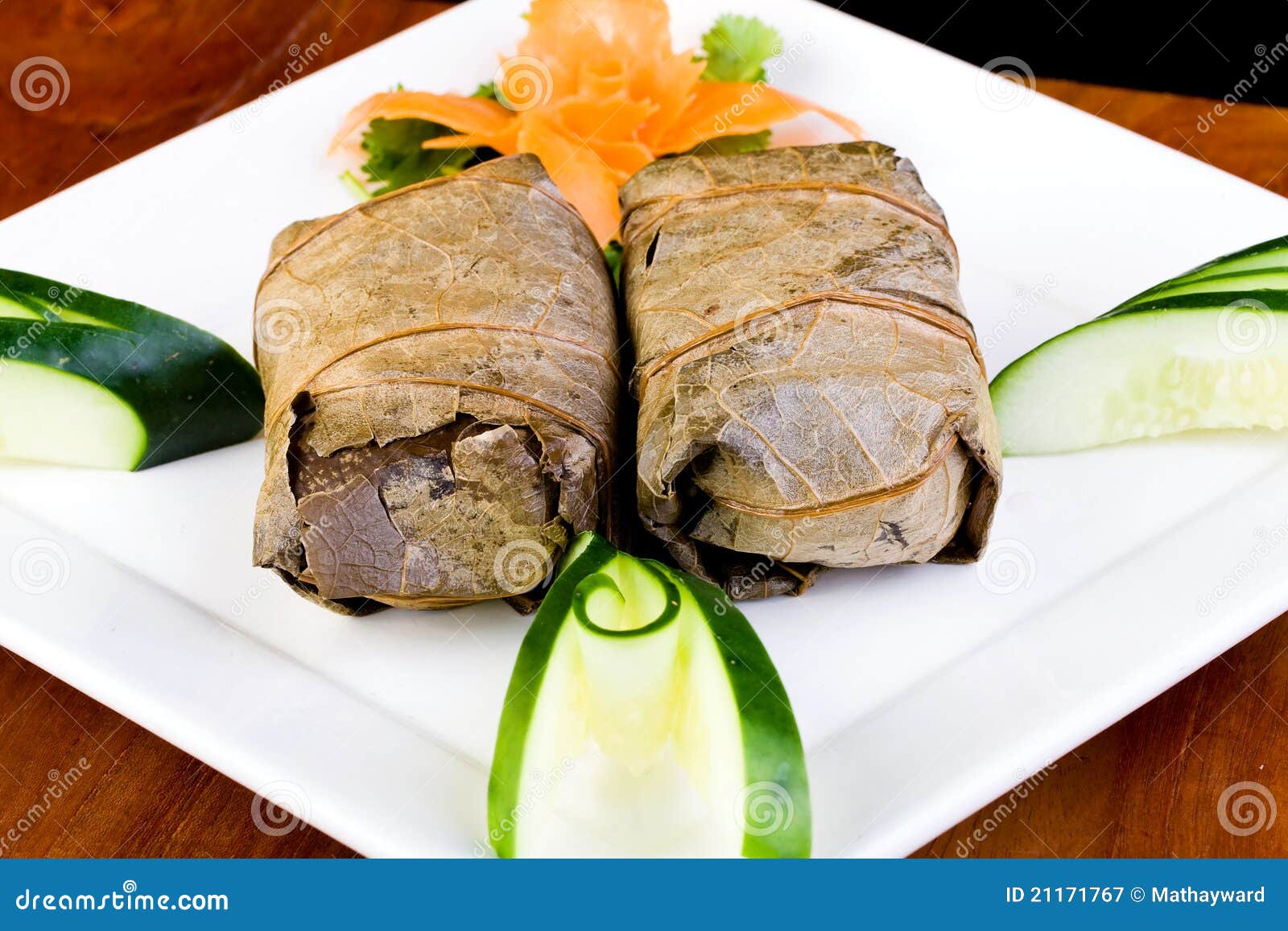 Chinese Sticky Rice Wrapped in Lotus Leaf Stock Image - Image of ...