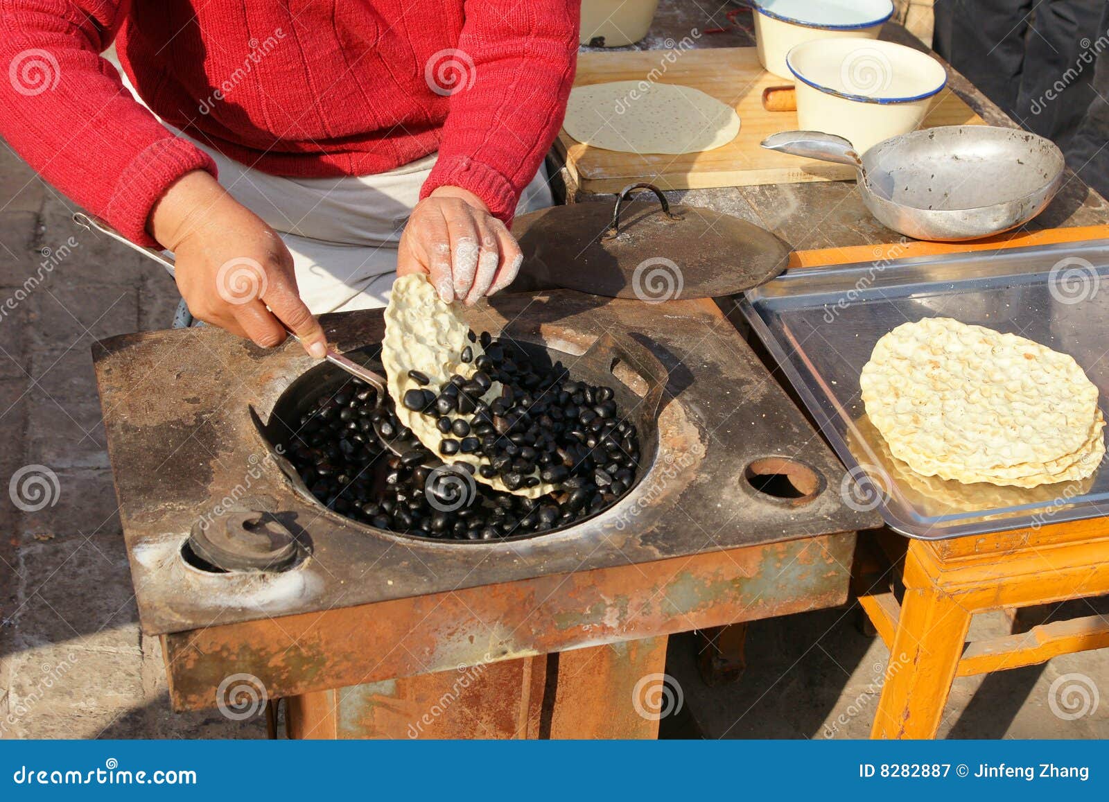 Chinese stone bread stock image. Image of dough, black - 8282887