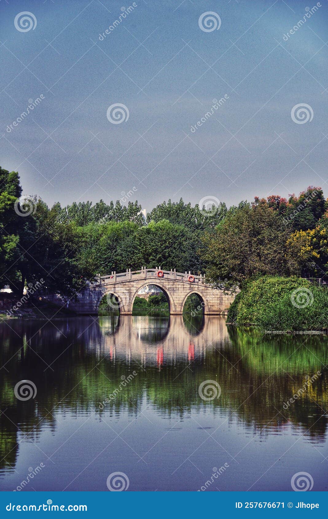 Chinese stone bridge stock image. Image of lake, chinese - 257676671