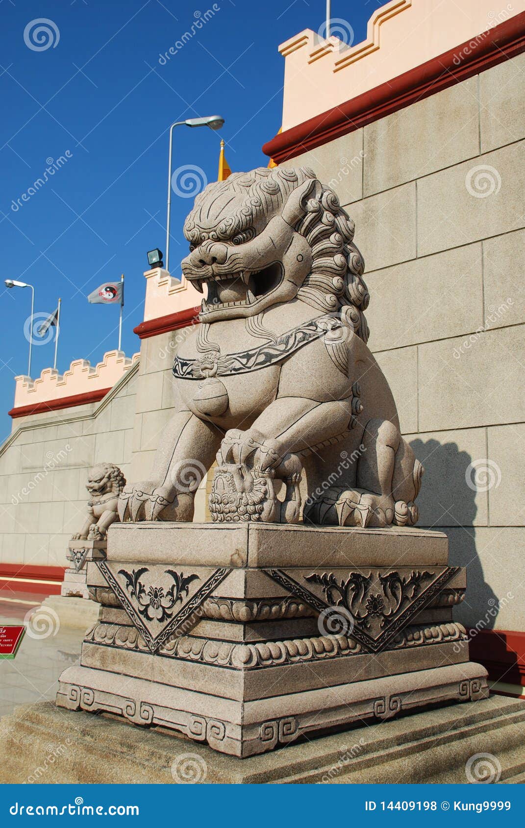Chinese stone lion stock photo. Image of megalith, temple - 14409198