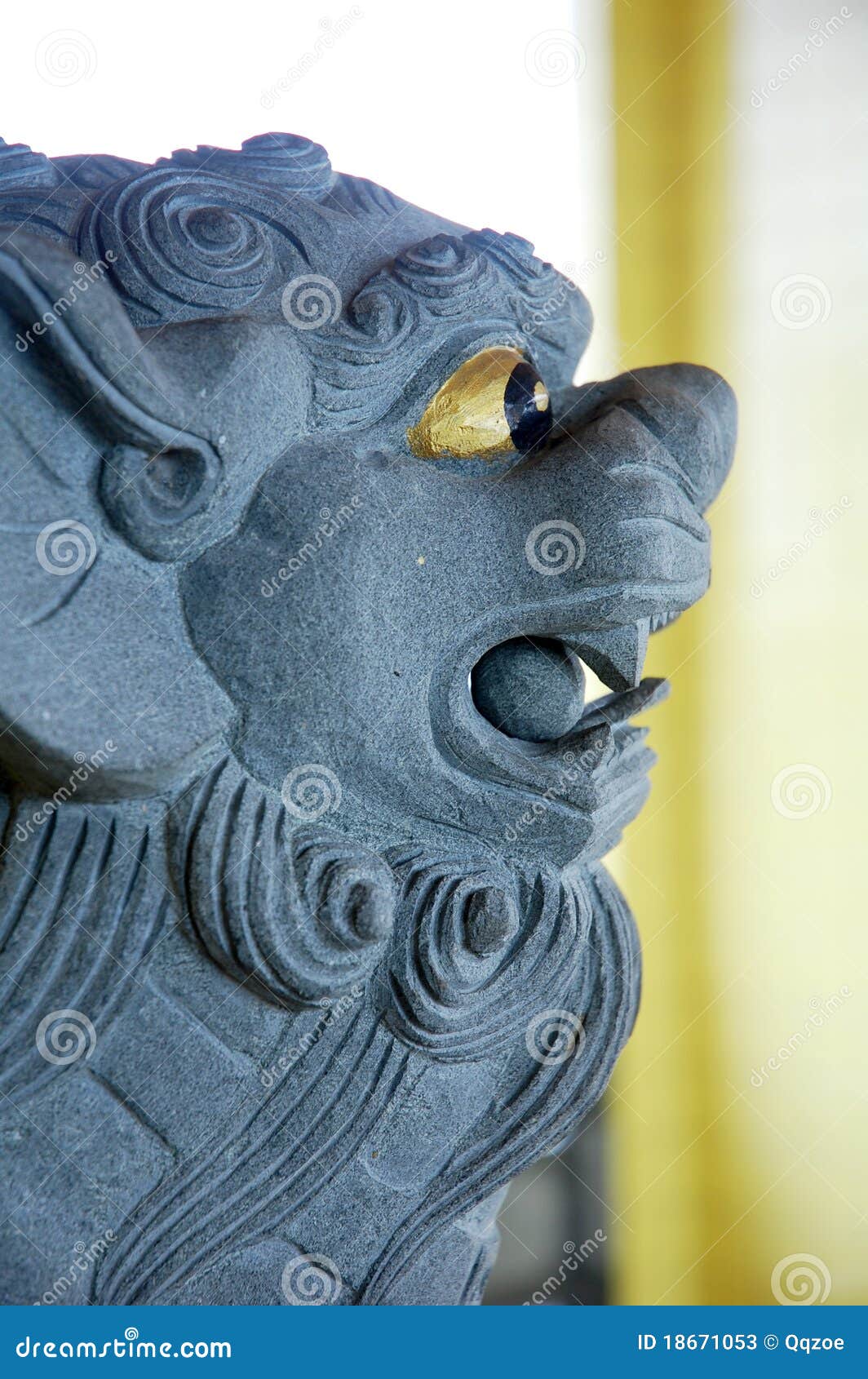 Chinese stone lion stock image. Image of temple, chinese - 18671053