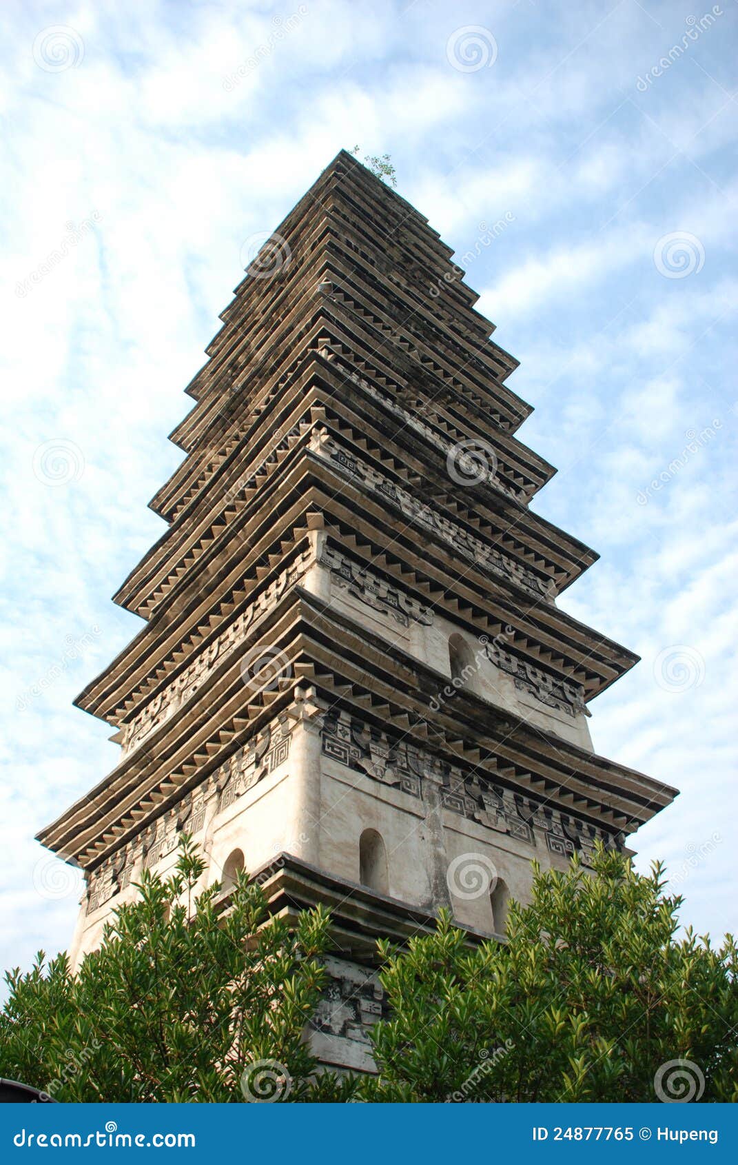Chinese stone tower stock image. Image of cloud, history - 24877765