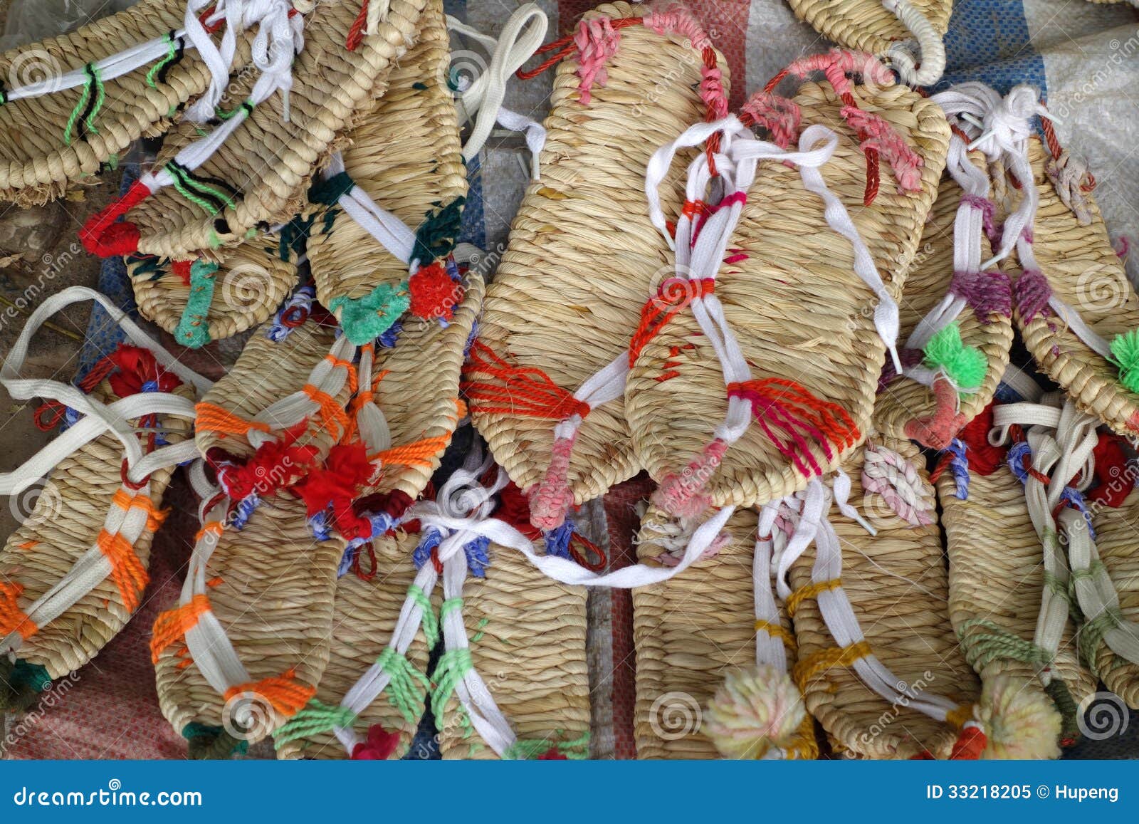 Chinese straw sandals stock image. Image of decoration - 33218205