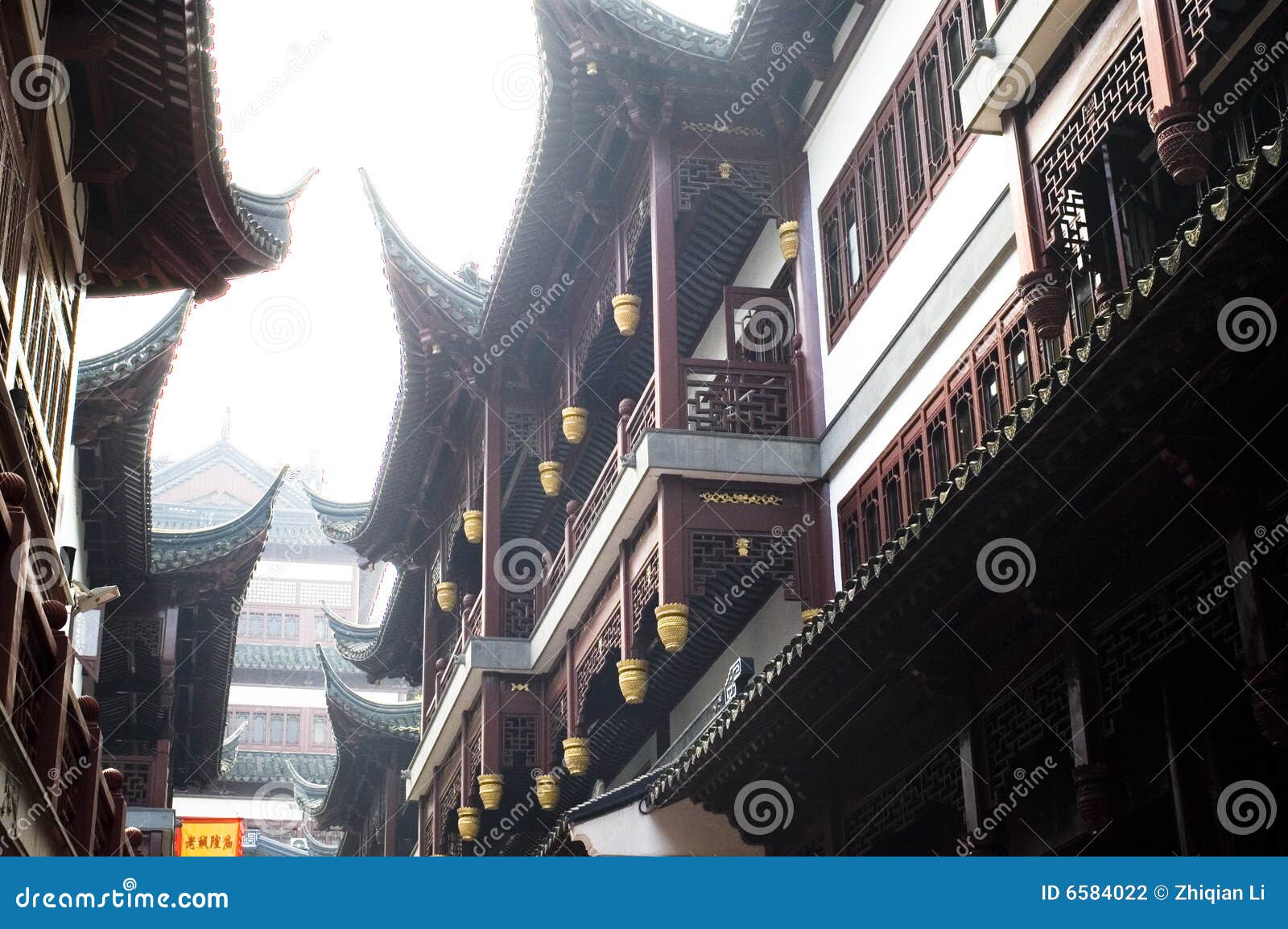 Chinese street stock photo. Image of architecture, downtown - 6584022