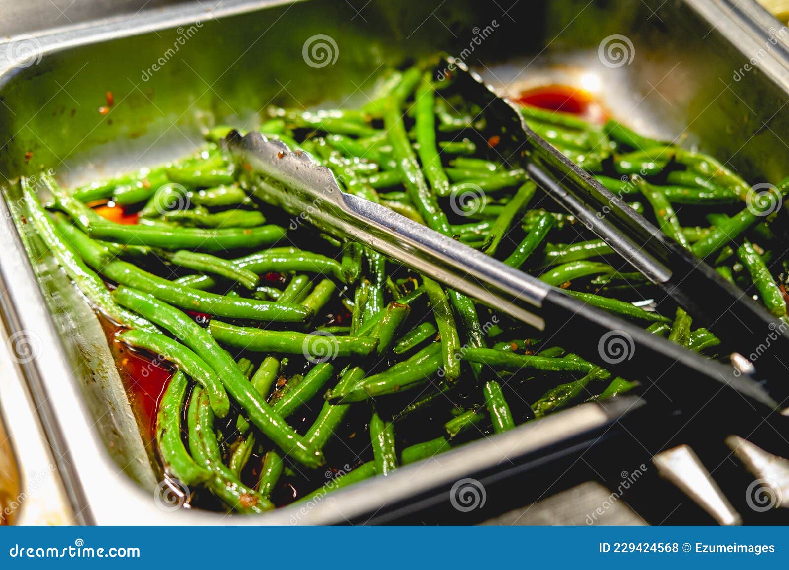 Chinese String Beans Buffet Stock Photo - Image of cuisine, green ...