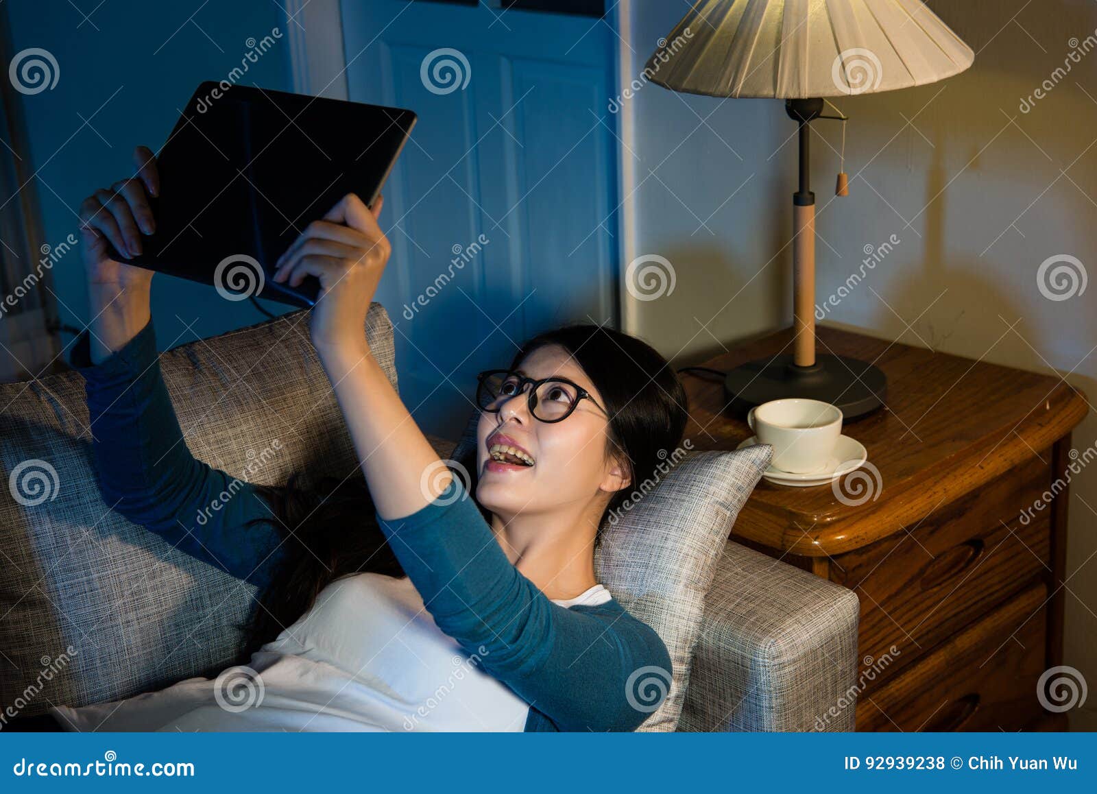 Chinese Student Using Big Digital Tablet Stock Photo - Image of ...