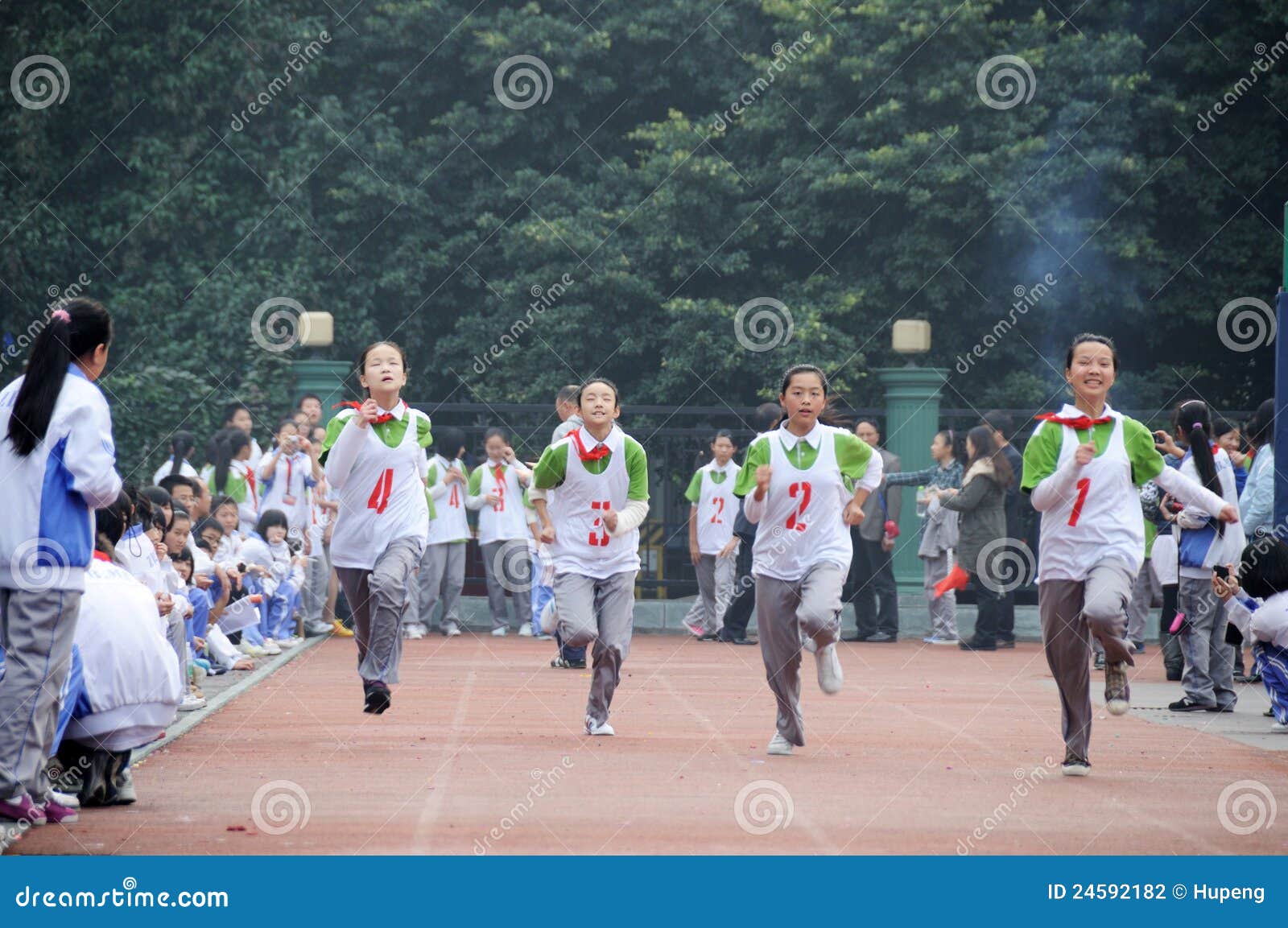 Chinese Students are Relay Race Editorial Photography - Image of ...