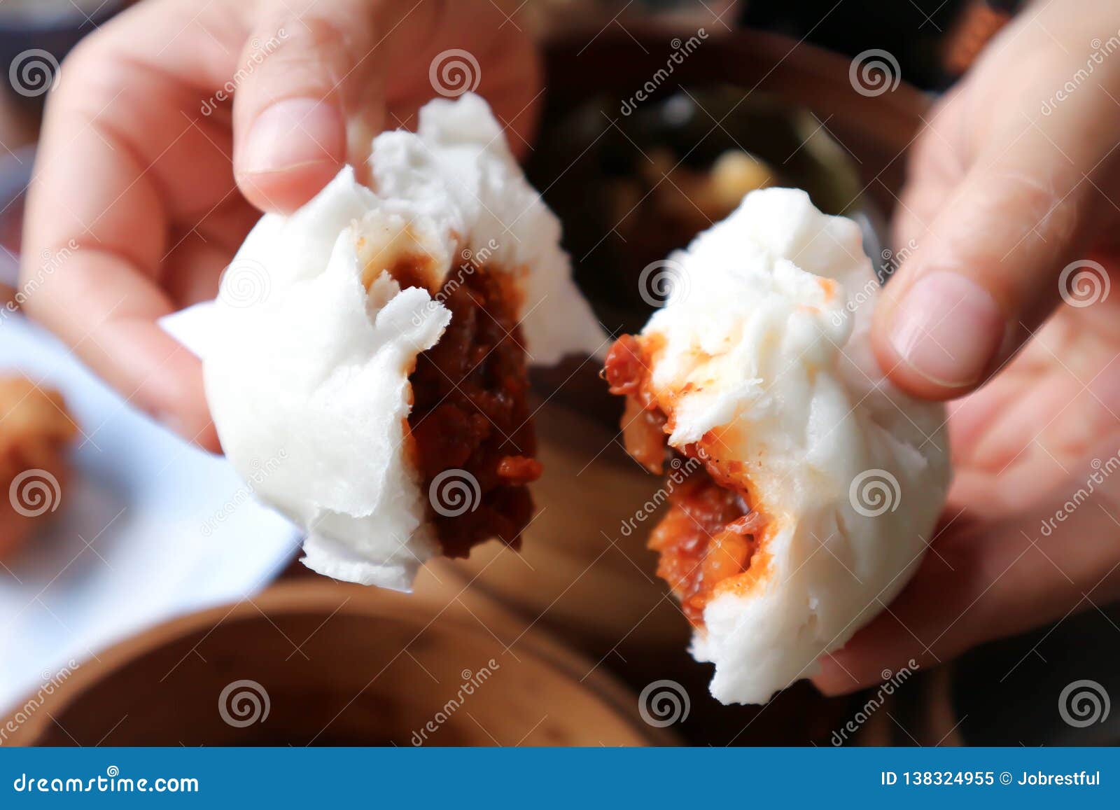 Chinese Stuffed Bun, Steamed Dumpling Stock Image - Image of small ...