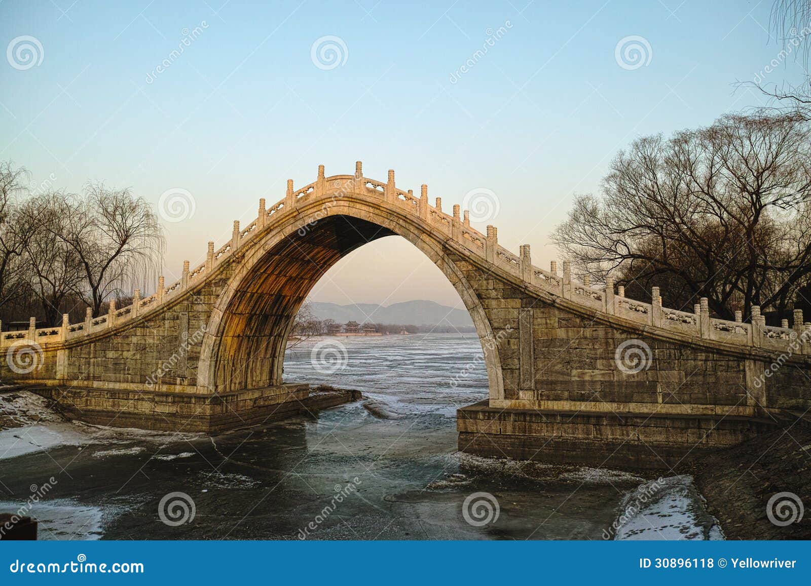 Chinese style arch bridge stock photo. Image of beijing - 30896118