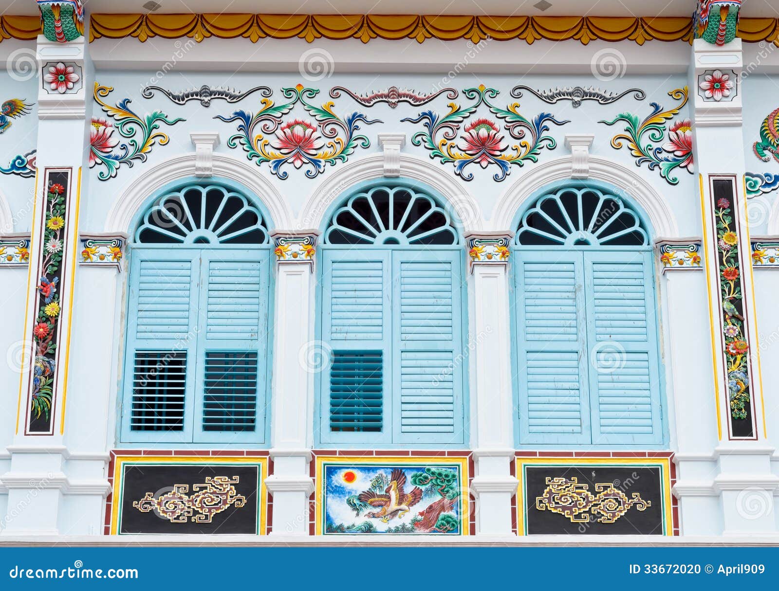 Chinese Windows In A Chinese Shrine Royalty-Free Stock Image ...
