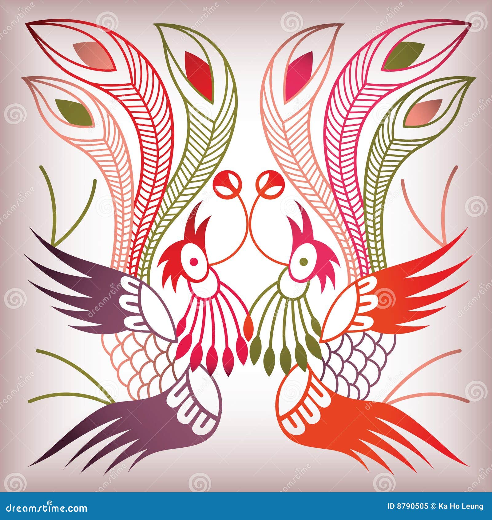 Chinese style bird stock vector. Illustration of bird - 8790505