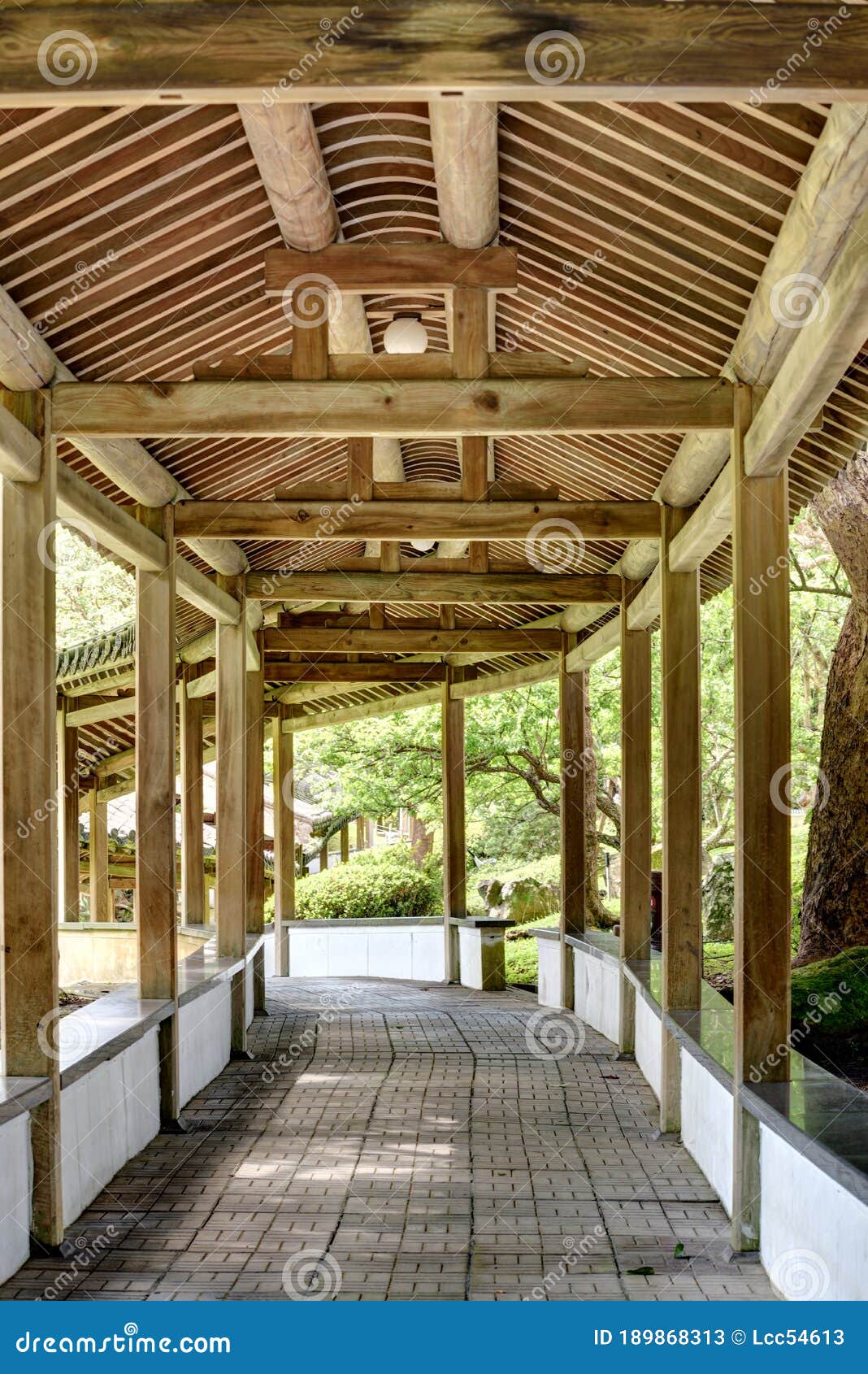 Chinese Style Classical Architecture Corridor Stock Image - Image of ...