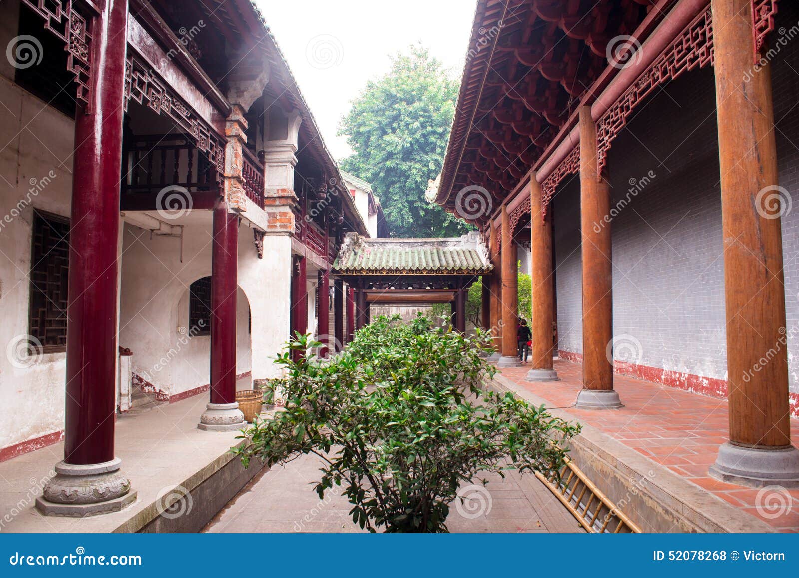 Chinese style corridor stock photo. Image of vintage - 52078268
