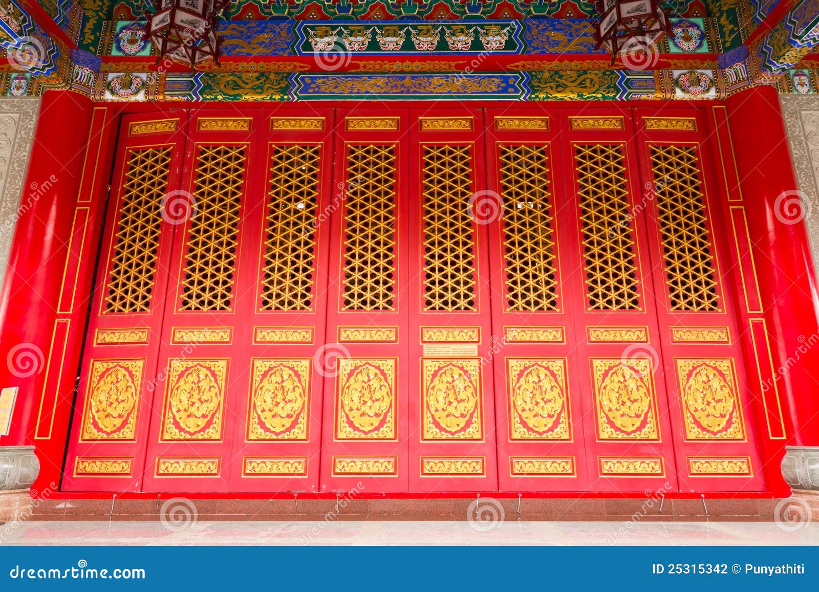 Chinese style door stock photo. Image of brass, like - 25315342