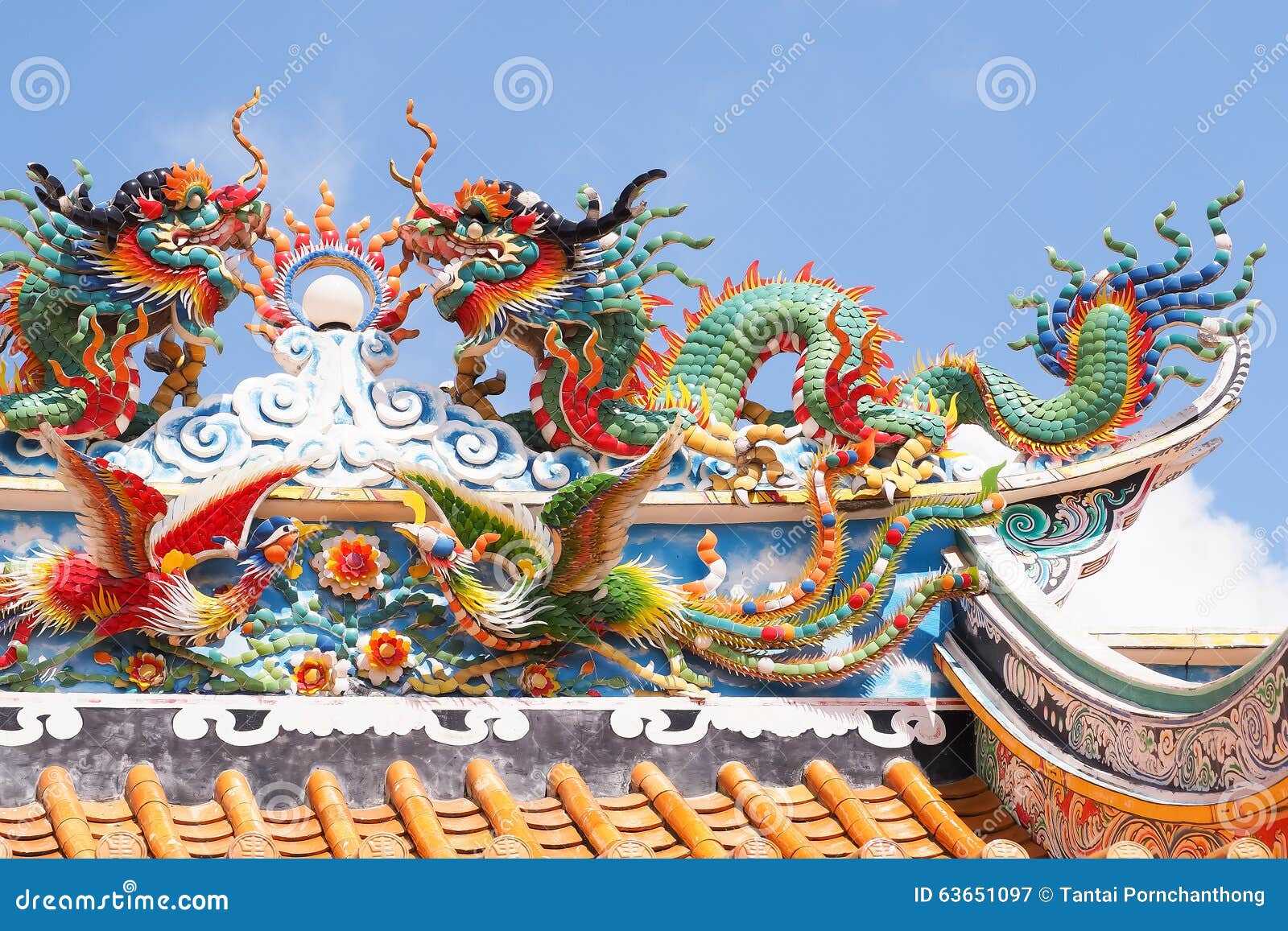 Chinese style dragon stock image. Image of colorful, temple - 63651097
