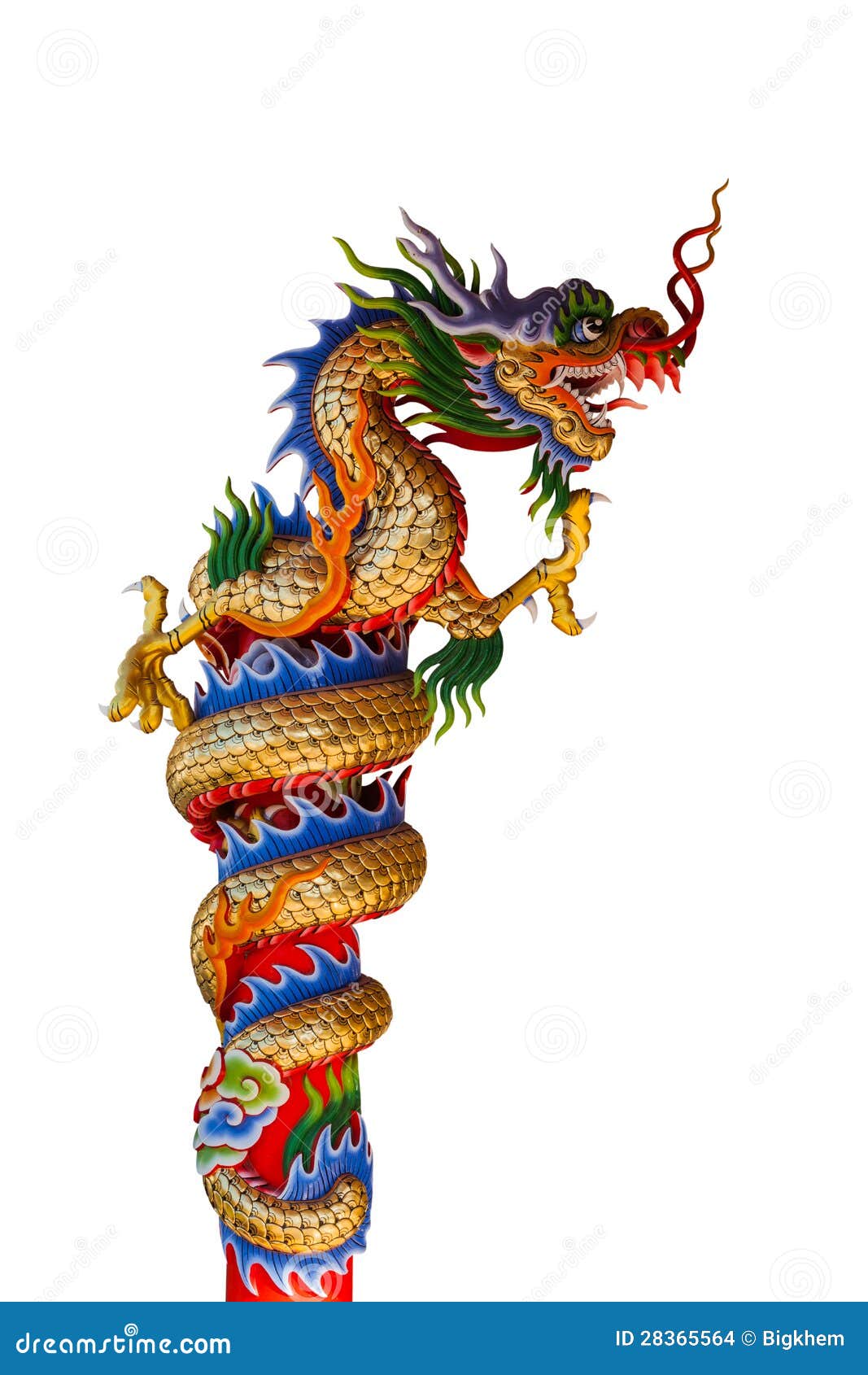 Chinese Style Dragon Statue Stock Photo - Image of bayonet, sculpture ...