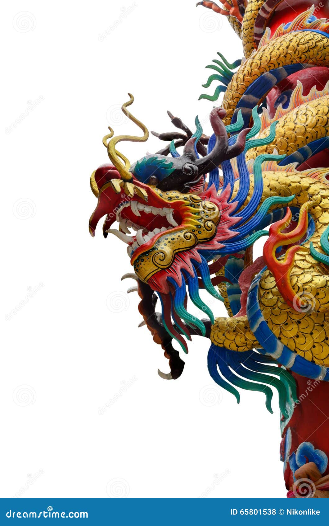 Chinese Style Dragon Statue. Stock Photo - Image of gold, ancient: 65801538