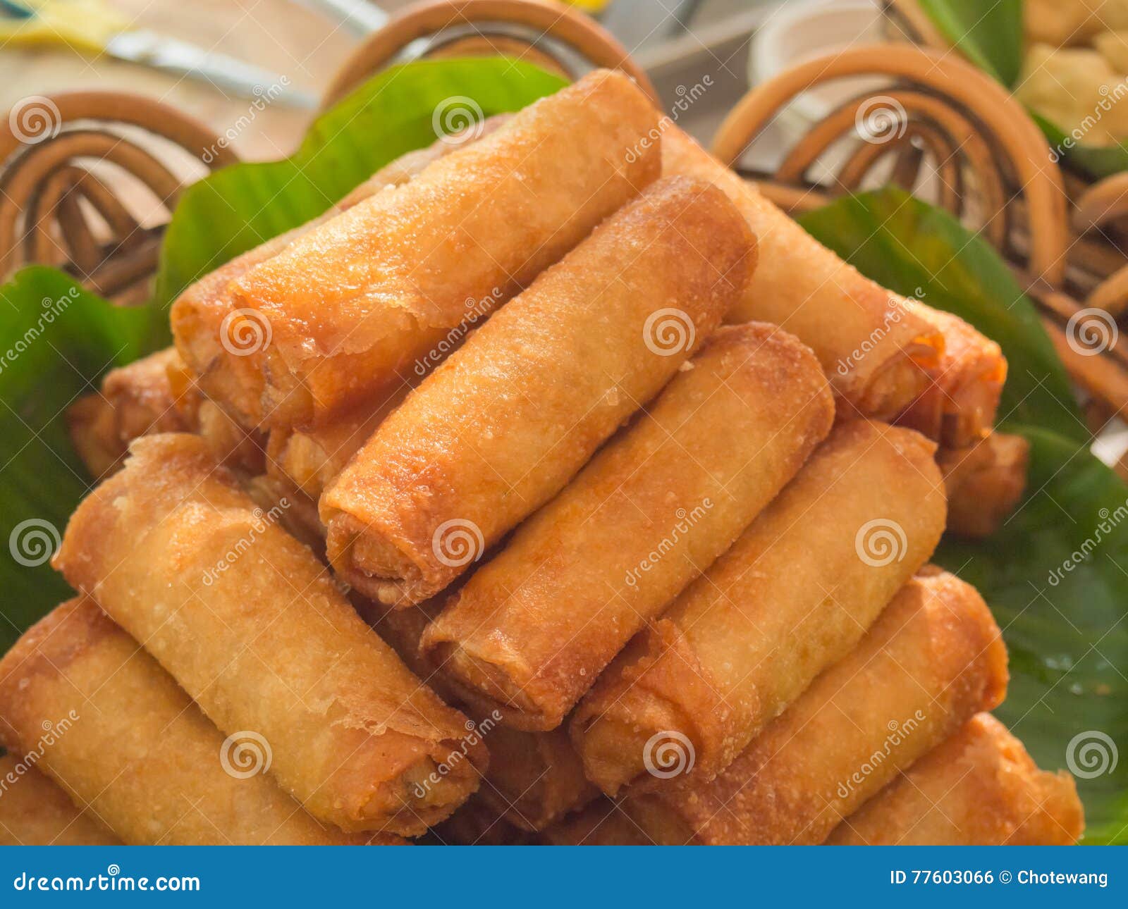 Chinese Style Fried Spring Rolls Stock Photo - Image of deep, oriental ...