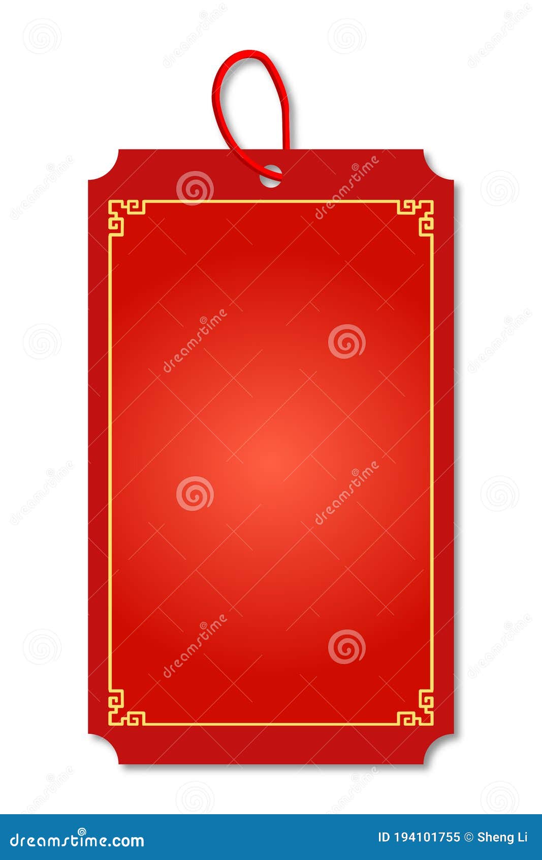 A Chinese Style Hanging Tag Template Stock Vector - Illustration of ...
