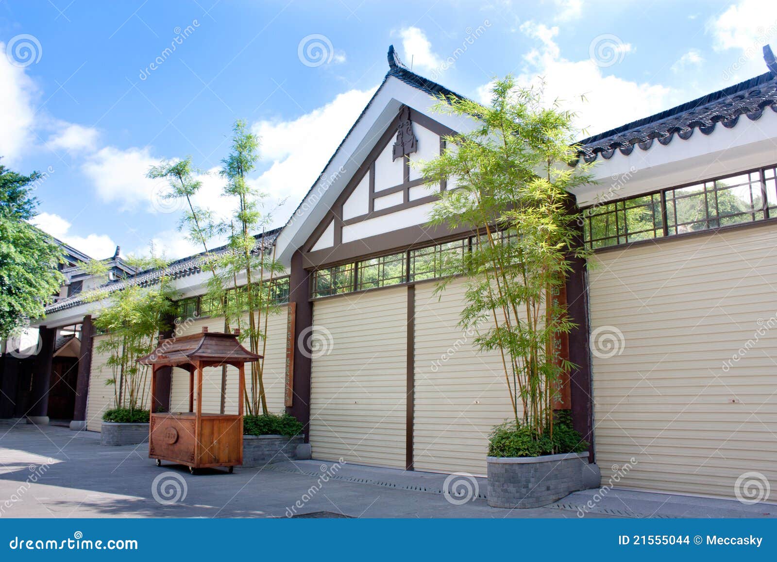 Chinese Style House with Green Bamboo Stock Photo - Image of outdoor ...
