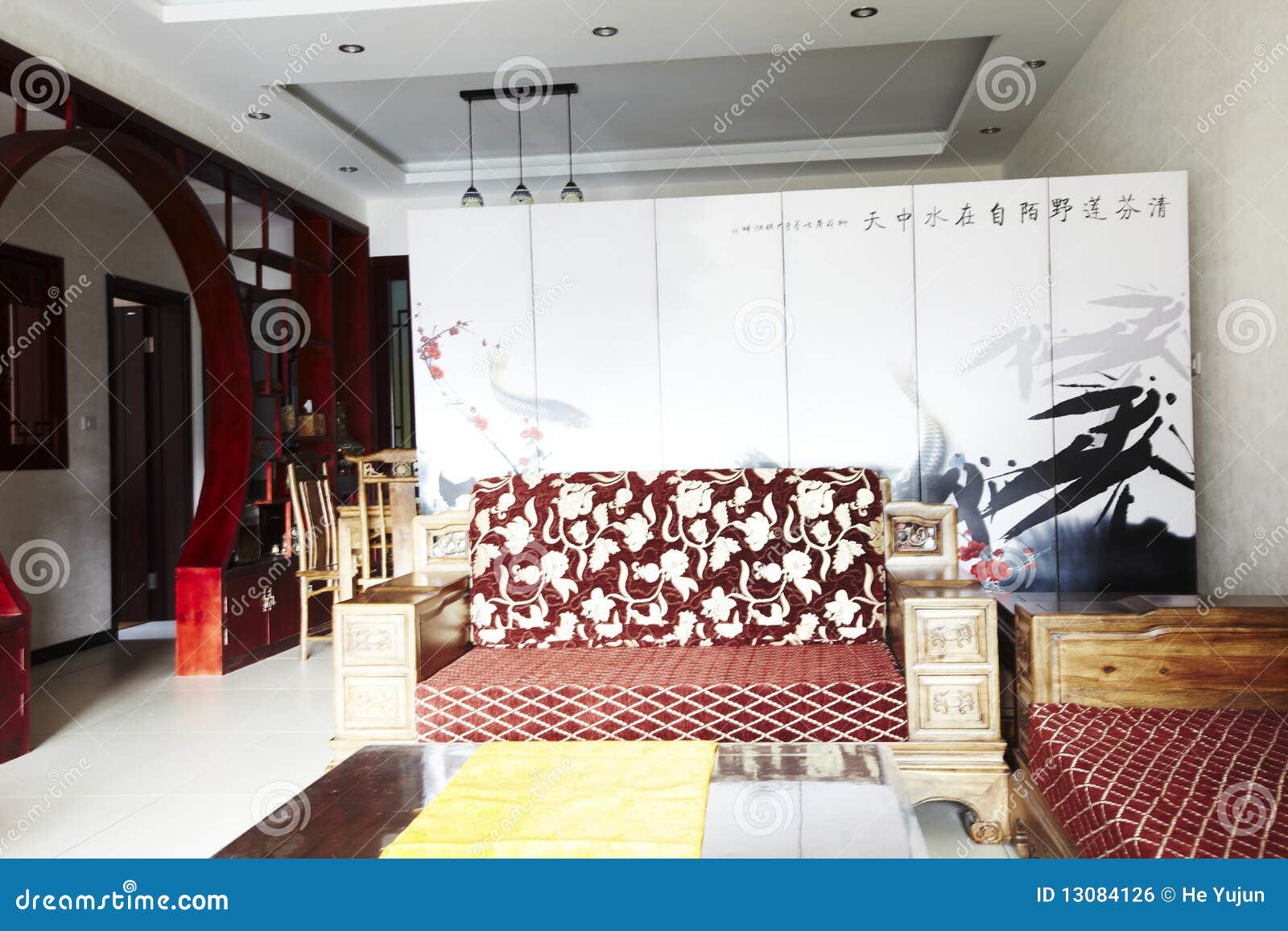 Chinese style interior stock photo. Image of baguocheng - 13084126