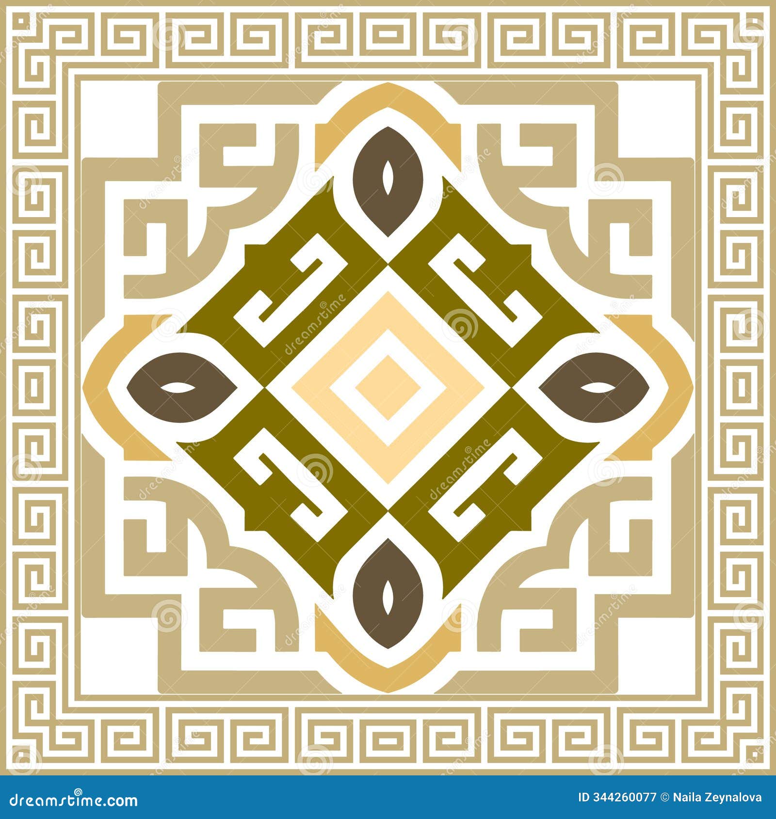 Chinese Meander Pattern, Large Circle Frame And Decorative Border ...