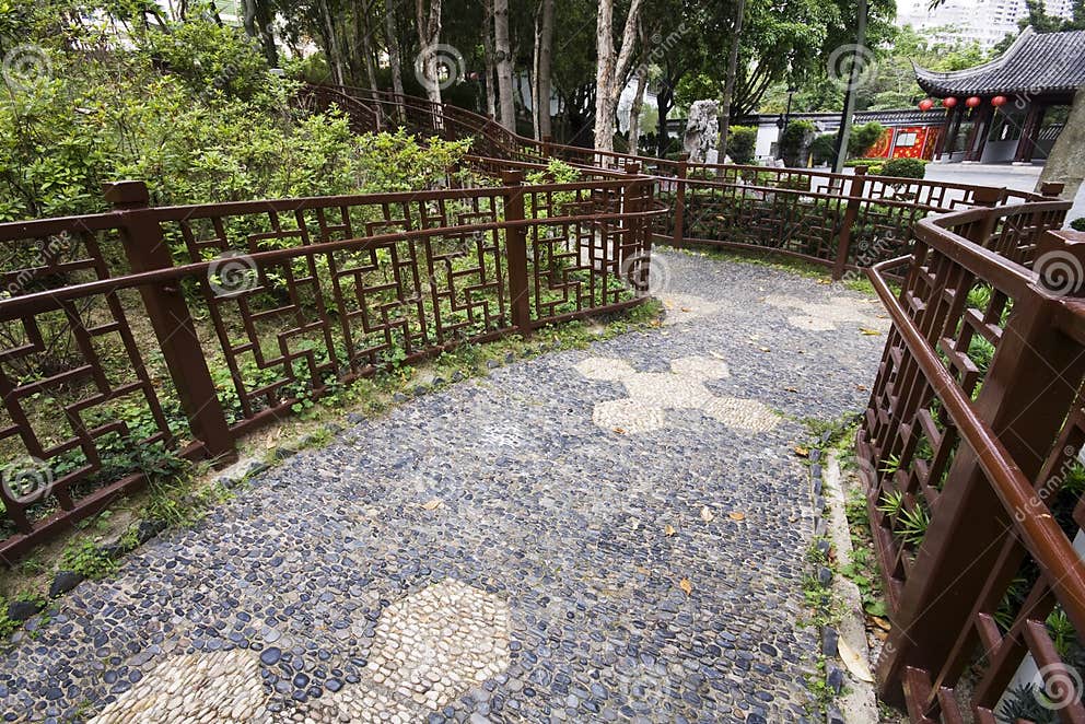 Chinese Style Path in Garden Stock Photo - Image of development ...