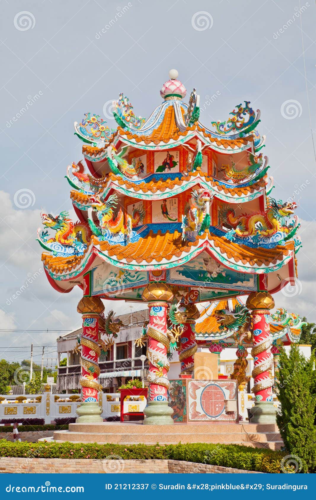 Chinese style pavilion stock image. Image of peaceful - 21212337