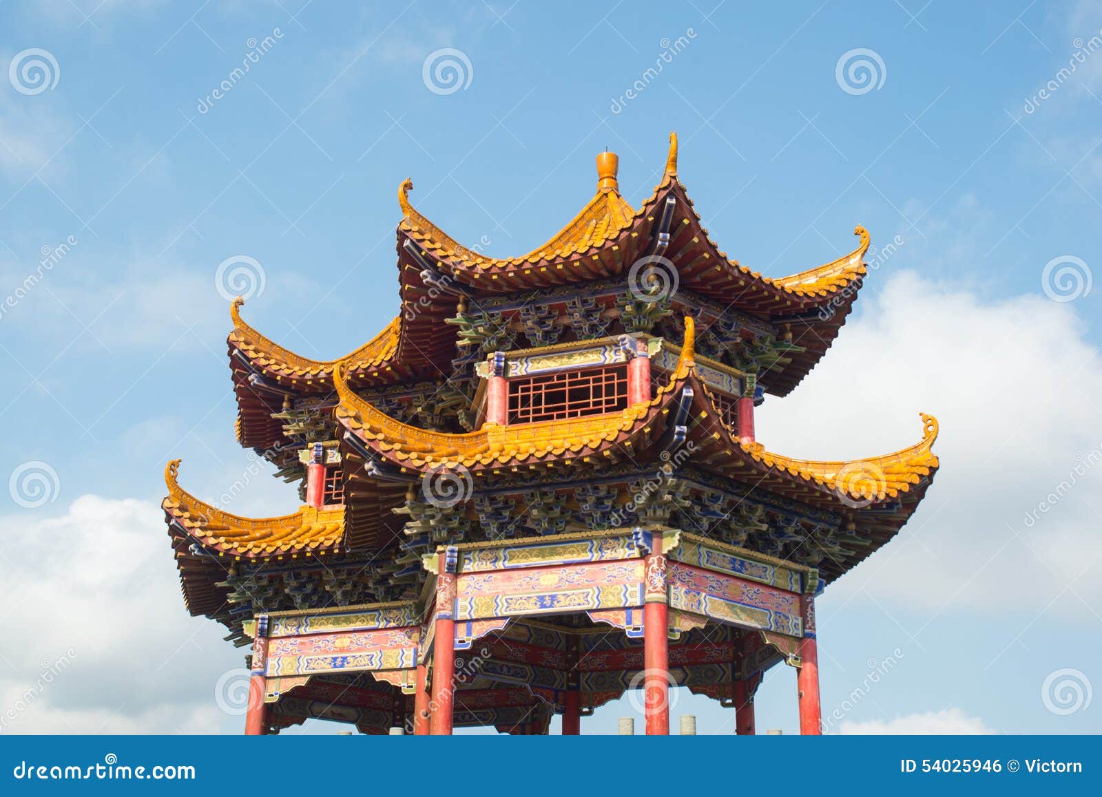 Chinese style pavilion stock photo. Image of cloud, design - 54025946