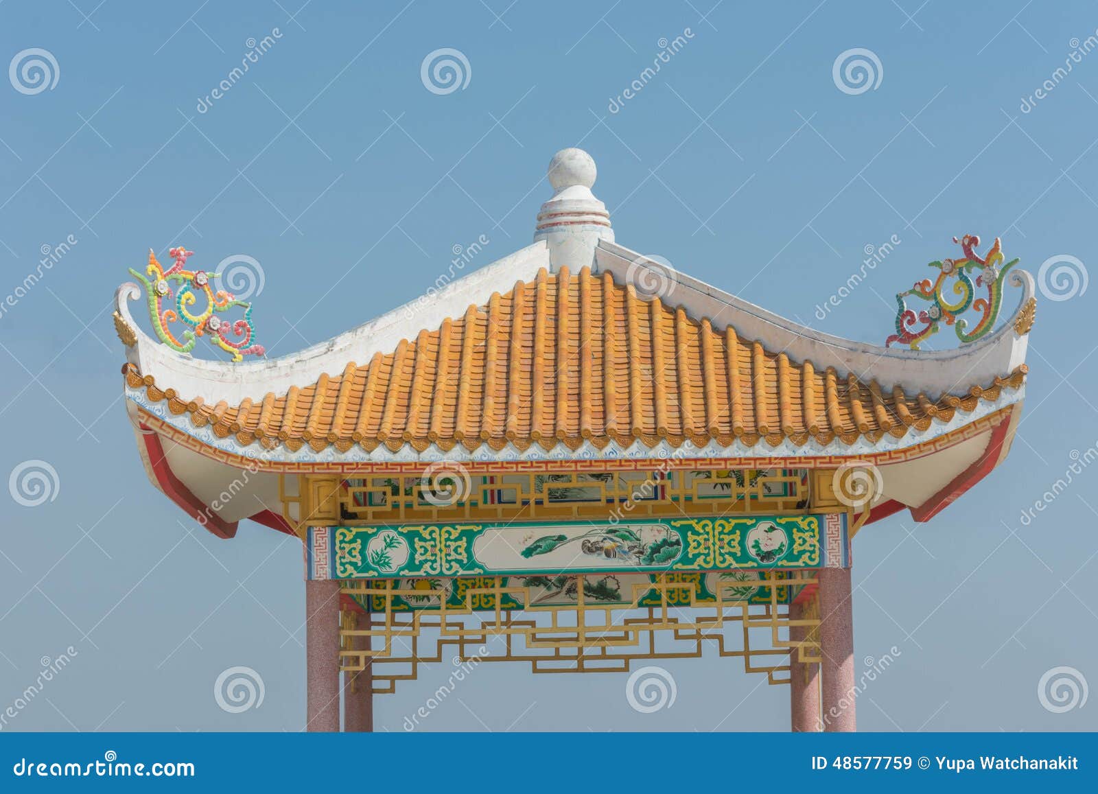 Chinese style pavillion stock image. Image of church - 48577759