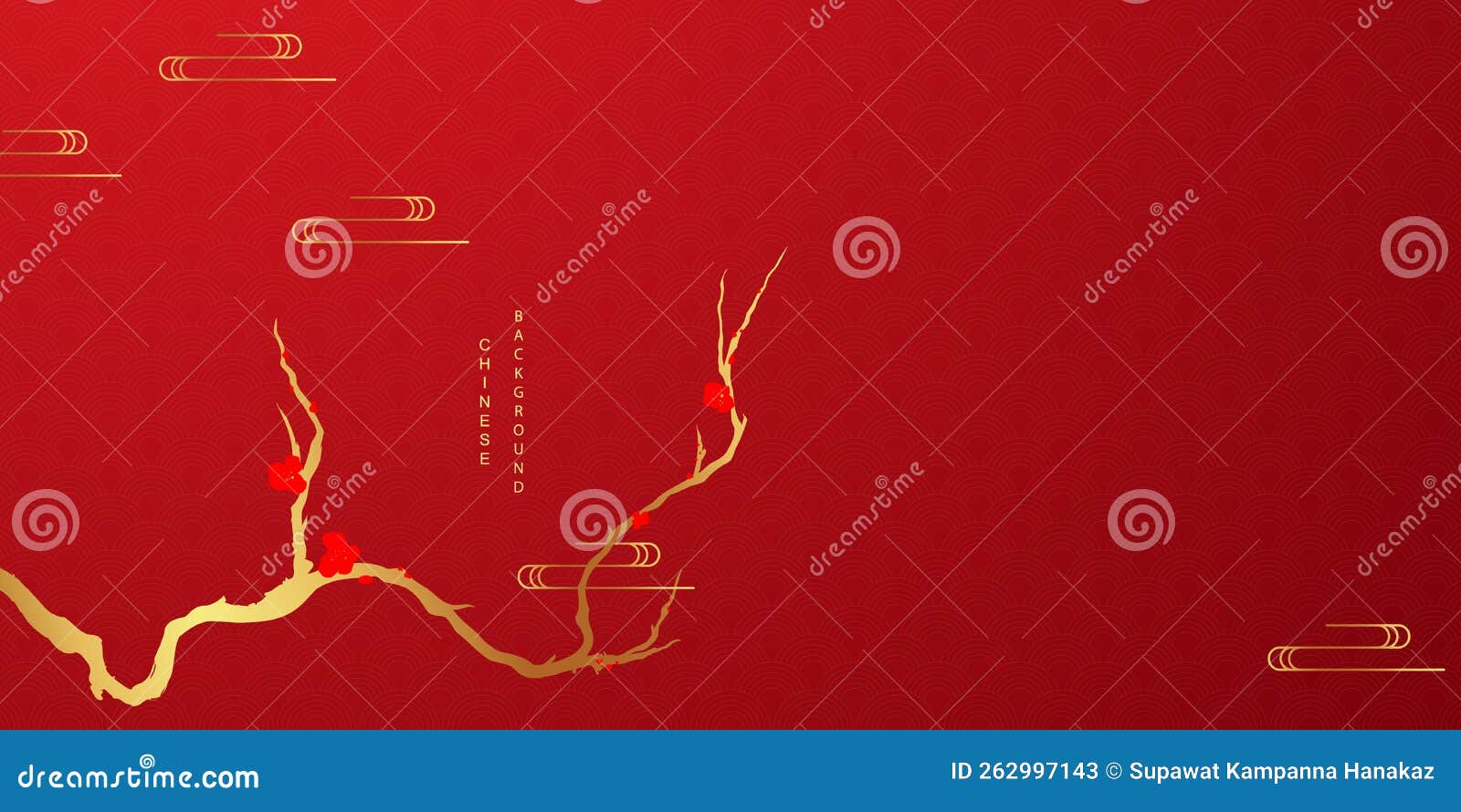 Chinese Style Red Decorative Background Design Luxury Vector ...