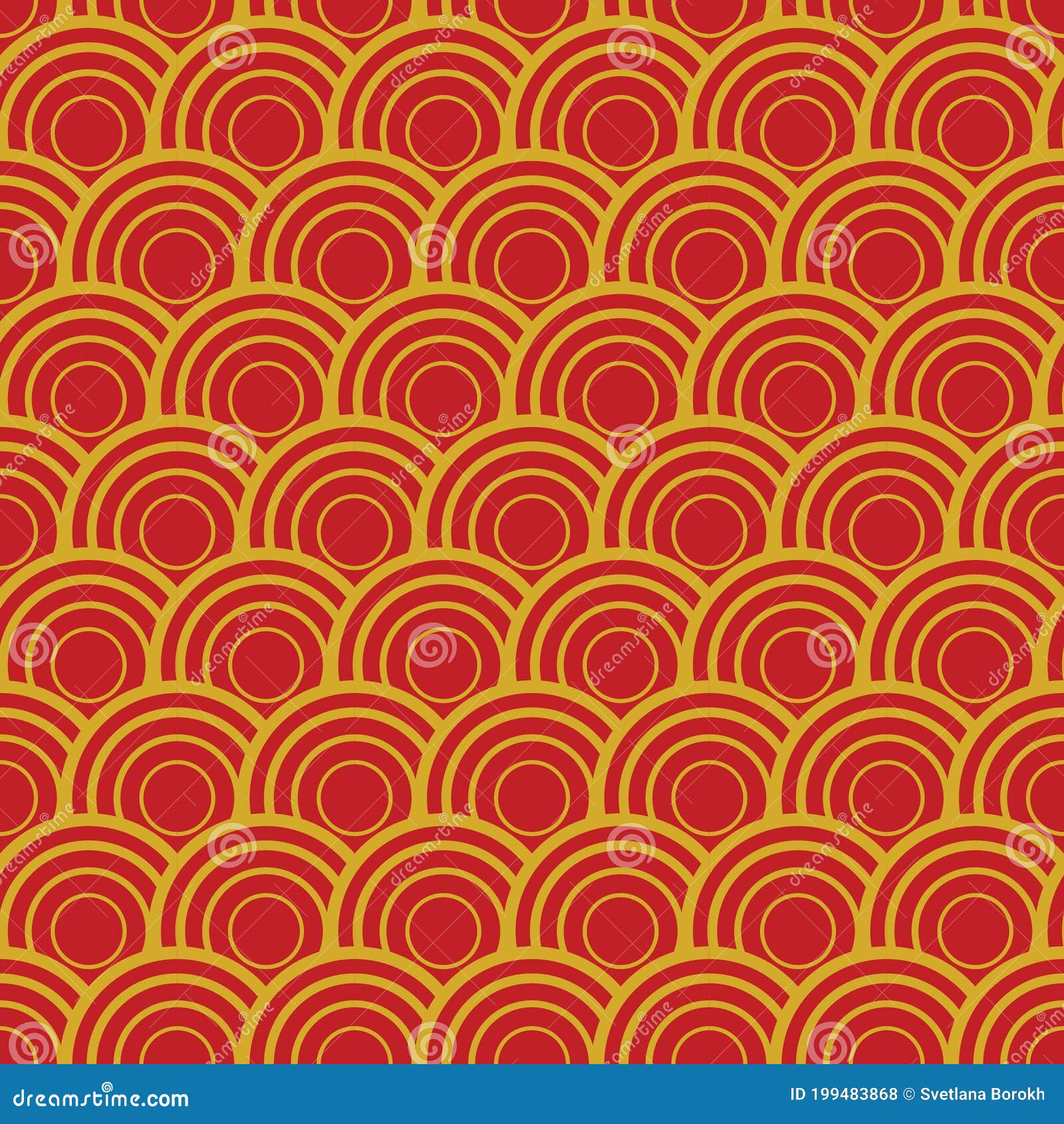 Chinese Style Red Gold Seamless Pattern. Repeating Texture, Background ...