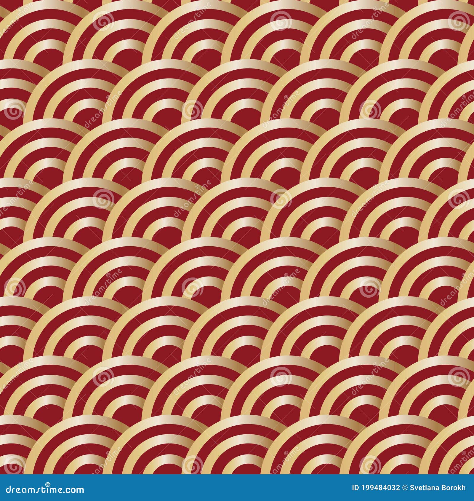 Chinese Style Red Gold Seamless Pattern. Repeating Texture, Background ...